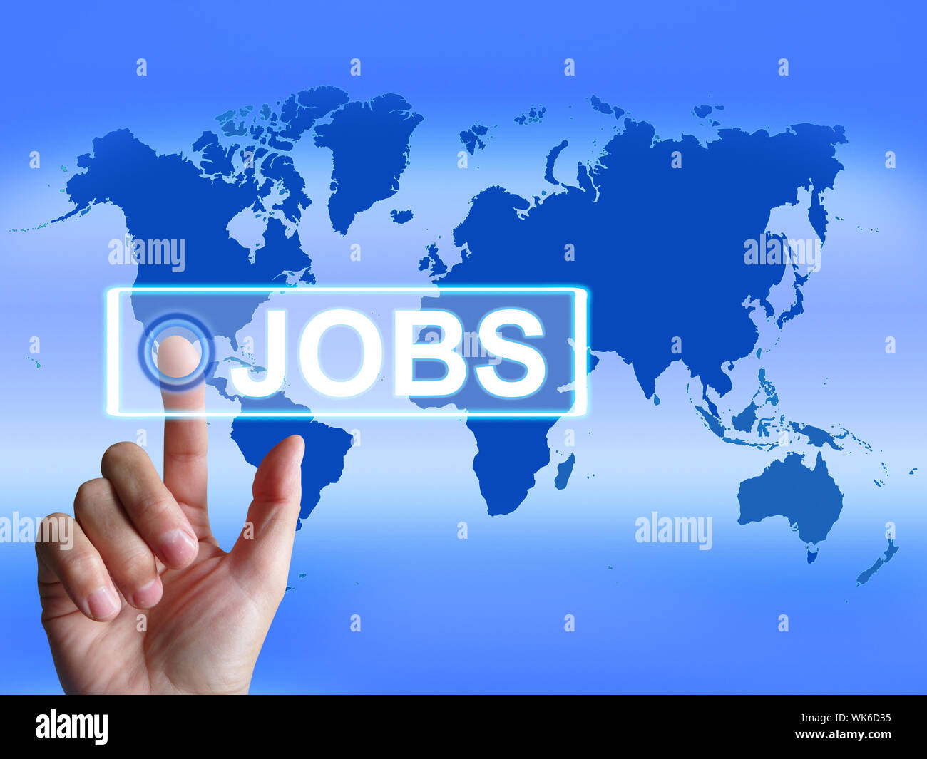 Jobs Map Representing Worldwide or Internet Career Search Stock Photo ...