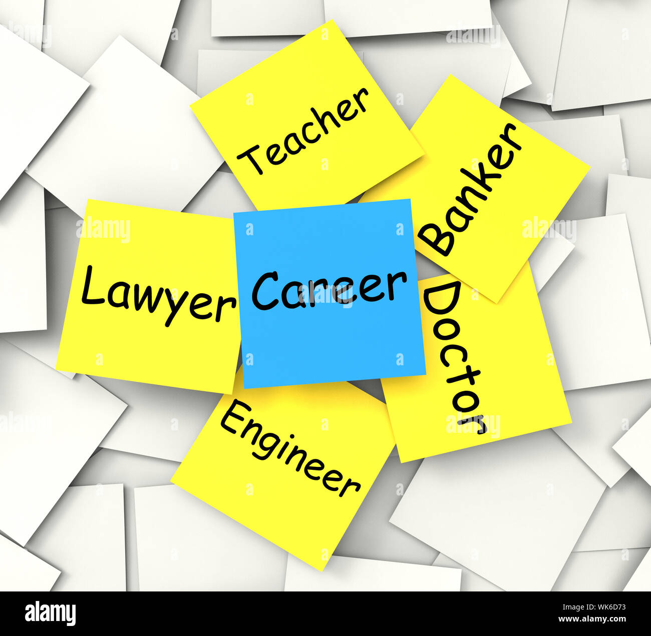 Career Post-It Note Meaning Profession Or Line Of Work Stock Photo - Alamy