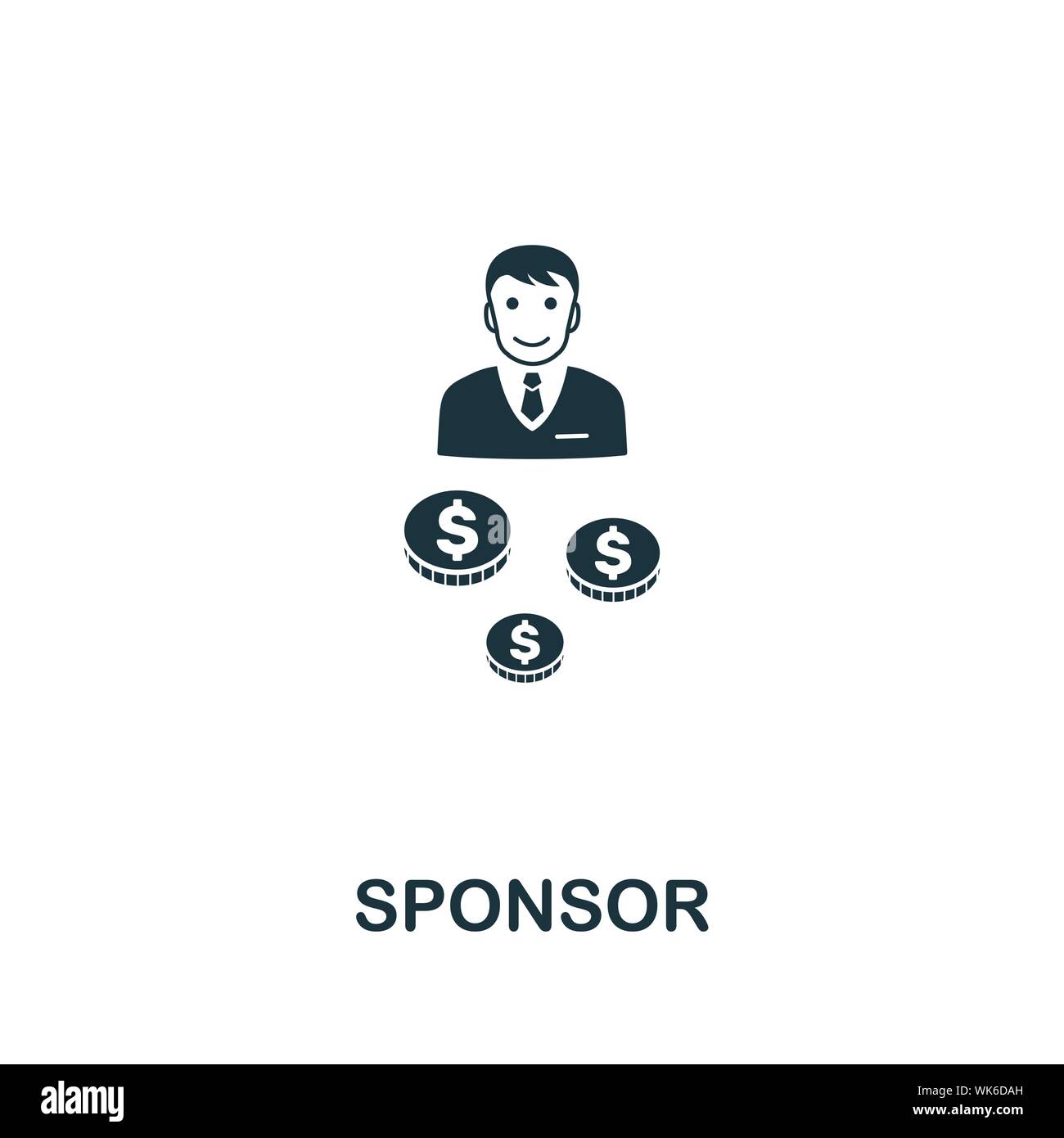 Sponsor vector icon symbol. Creative sign from passive income icons ...