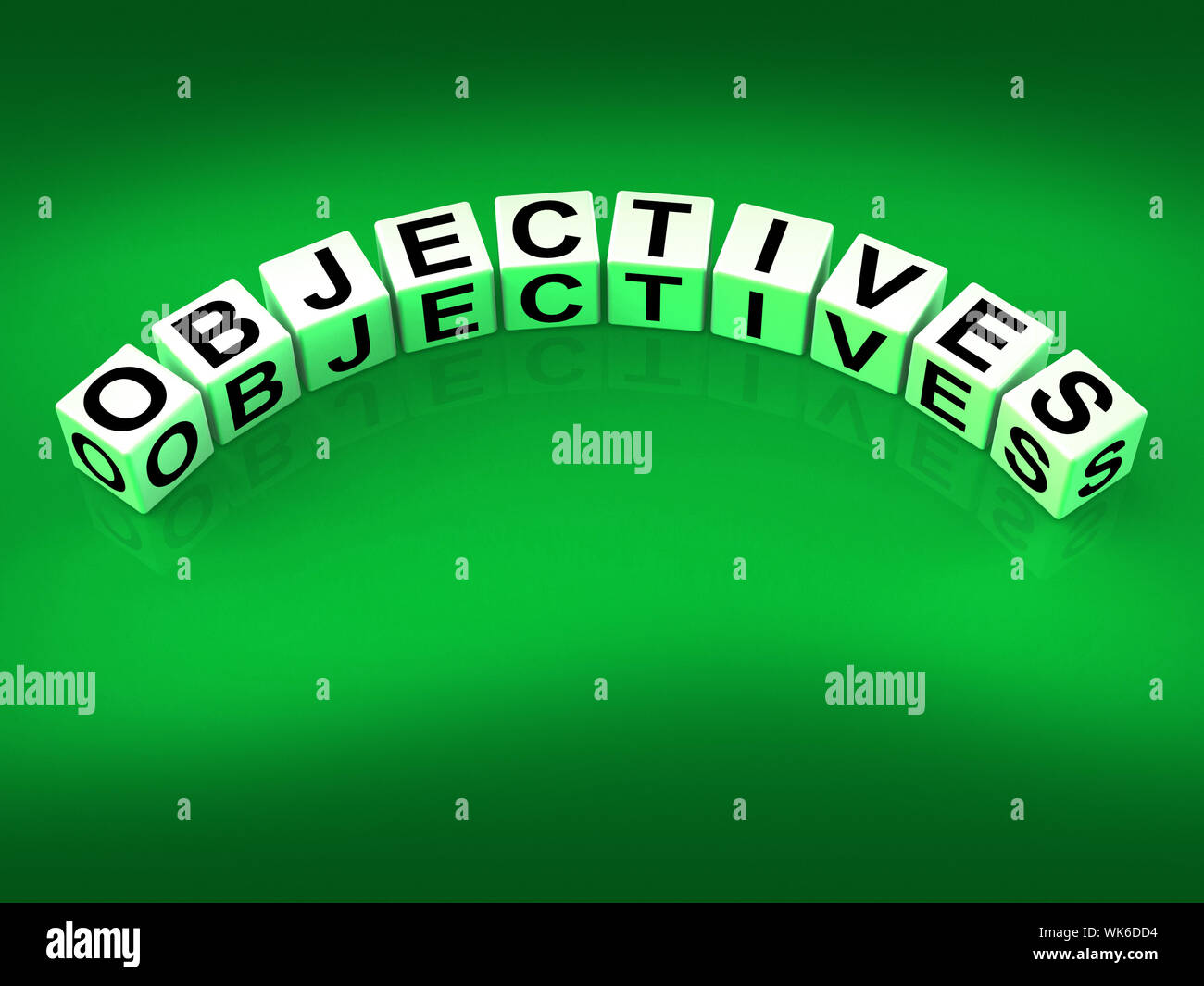 Objectives Blocks Showing Motivation Aims and Goals Stock Photo - Alamy