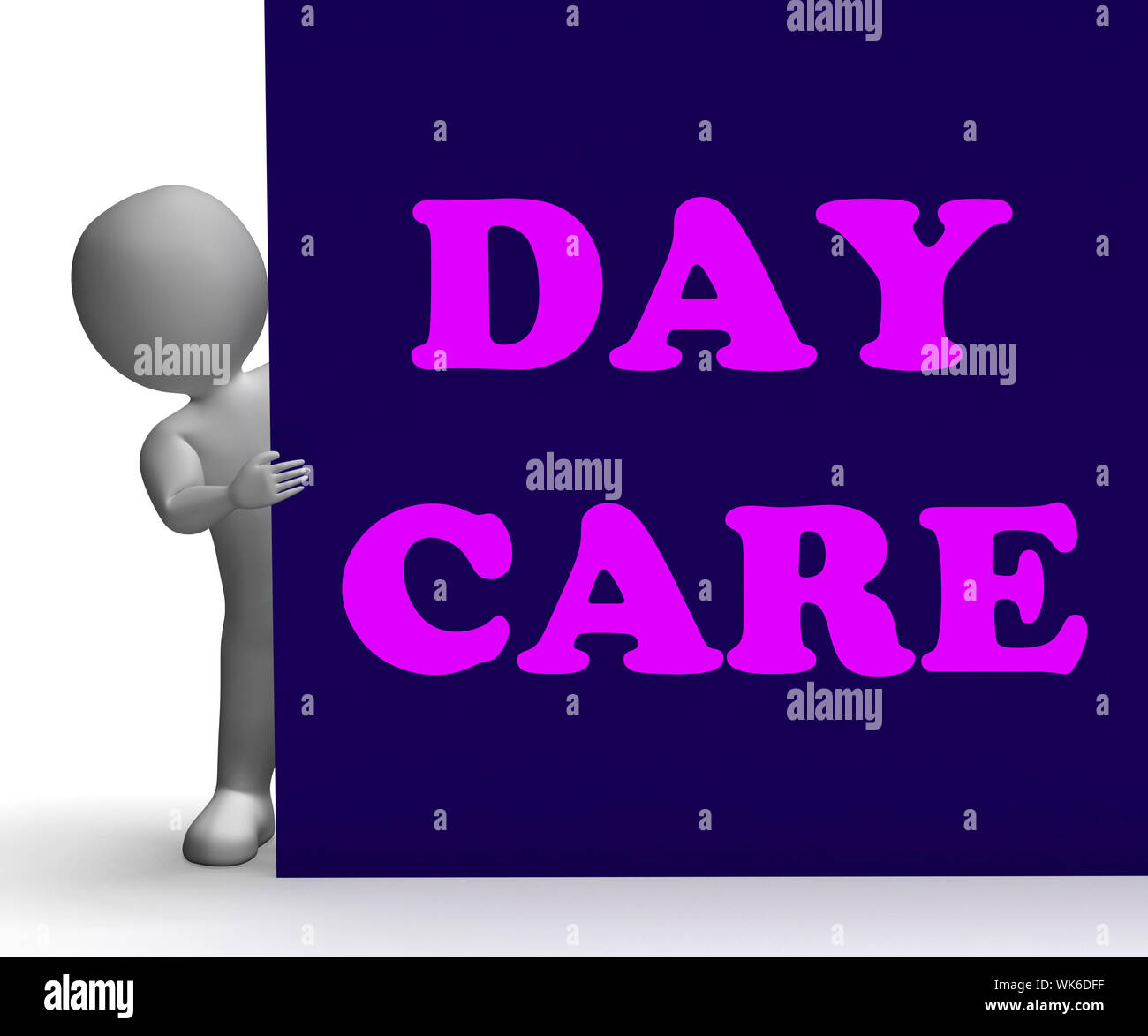 Day Care Sign Showing Day Care Centre Or Kindergarten Stock Photo - Alamy