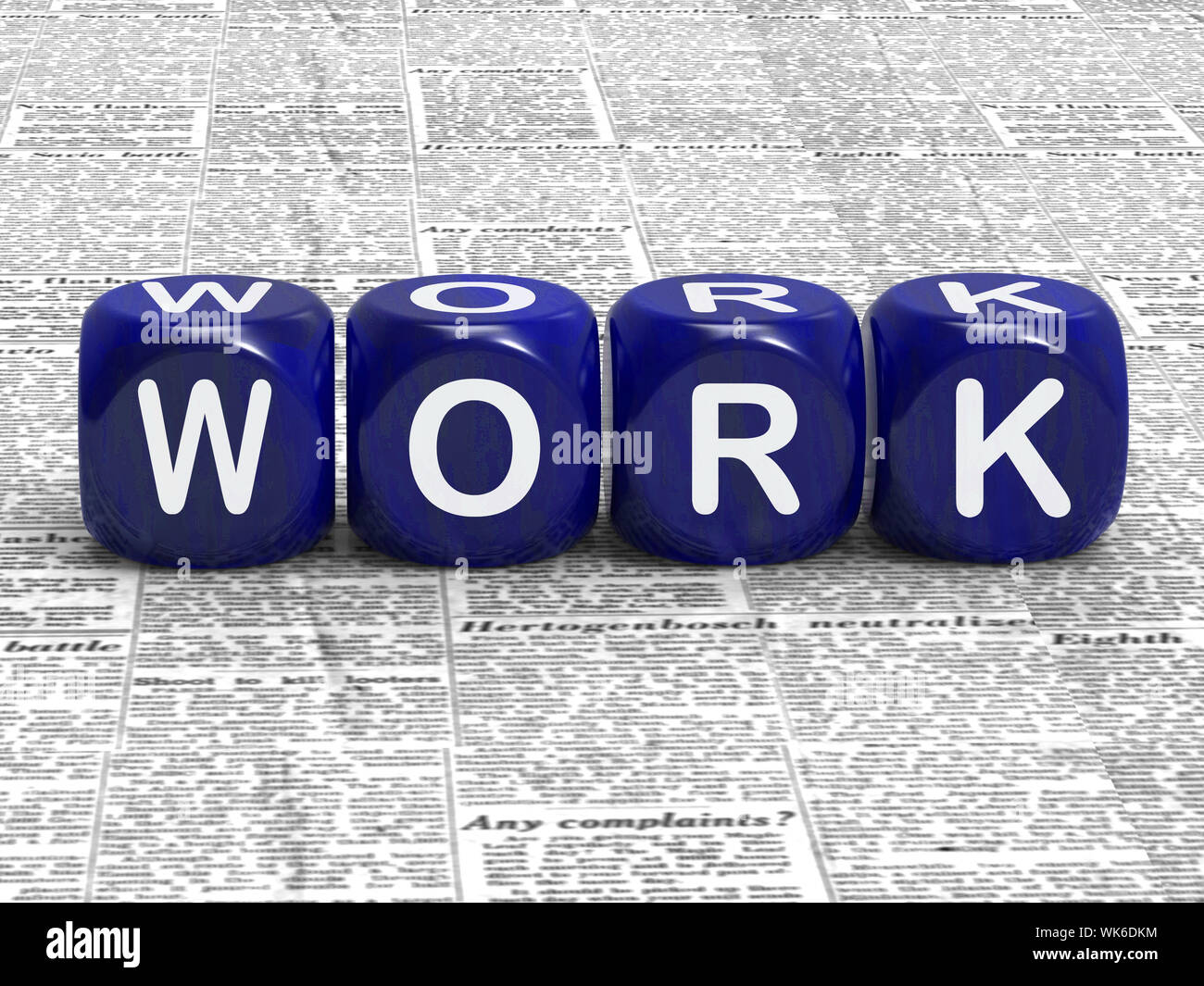Work Dice Meaning Employment Occupation And Job Stock Photo - Alamy