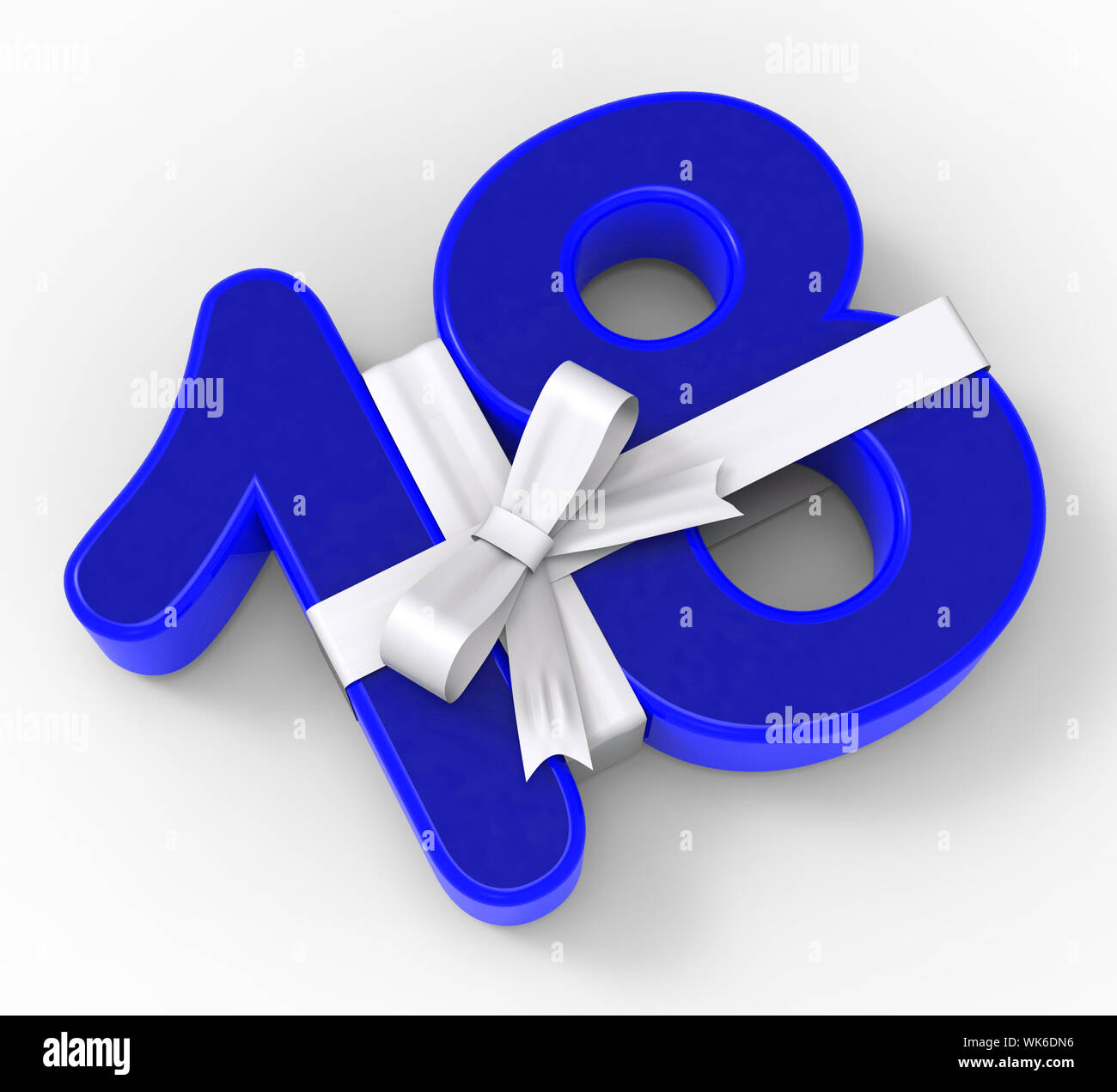 Number Eighteen With Ribbon Showing Teenager Birthday Party Or ...
