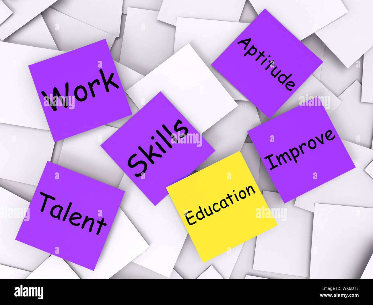 Education Post-It Note Showing Skills Learning And Improvement Stock ...