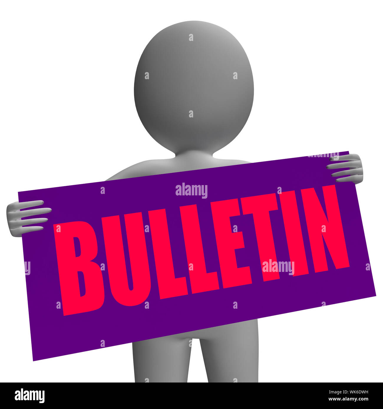 Bulletin Sign Character Showing Bulletin Board Notification Or ...