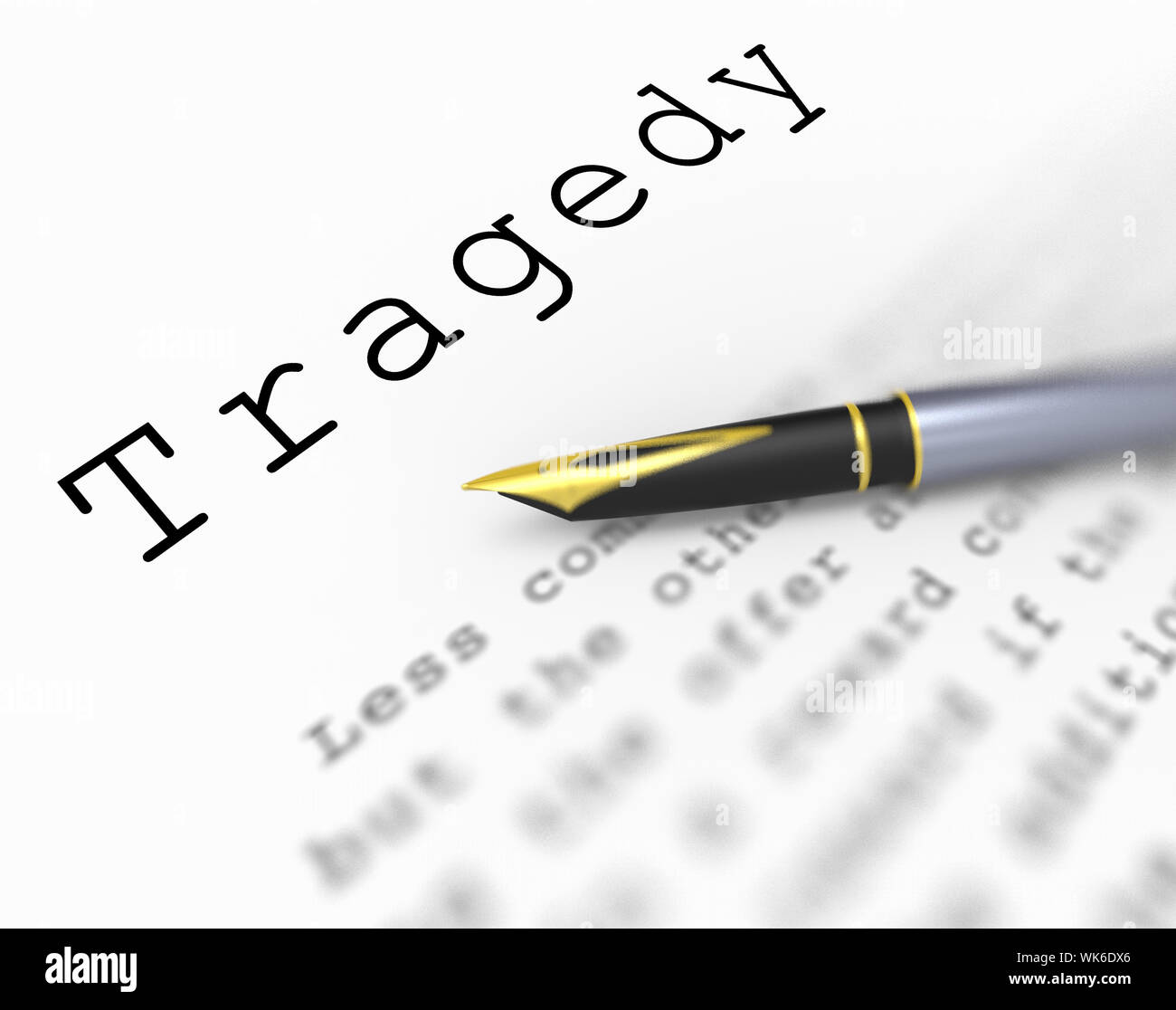 Tragedy Word Showing Catastrophe Misfortune Or Devastation Stock Photo ...