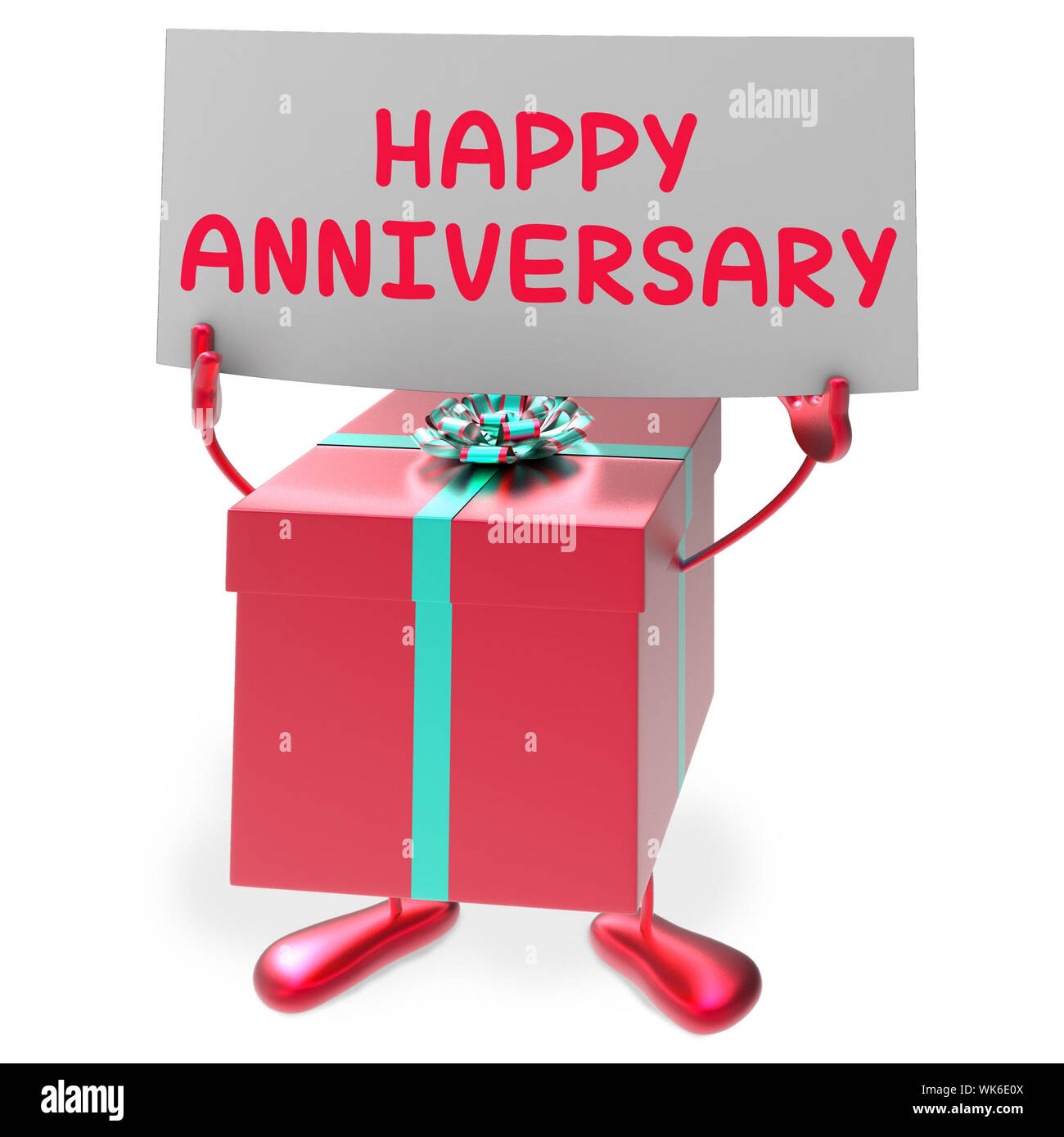 Happy Anniversary Sign and Gift Showing Cheerful Festivities and ...