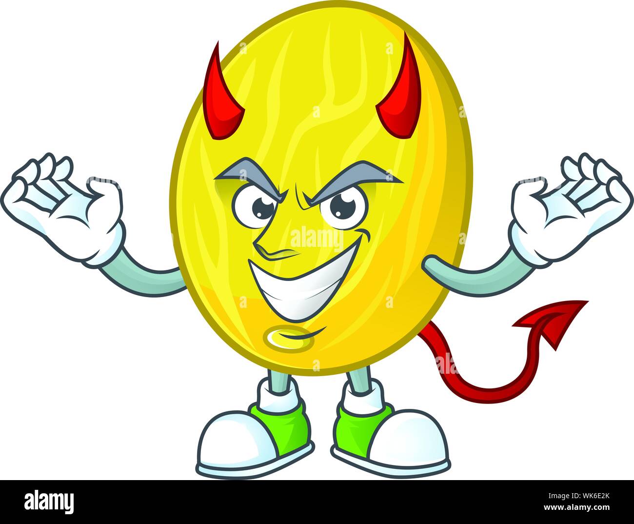 Devil fruit melon cartoon character with mascot vector illustration ...
