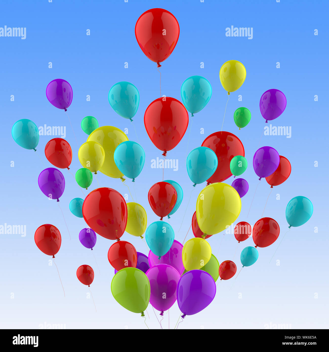 Floating Colourful Balloons Showing Colourful Birthday Party Or ...