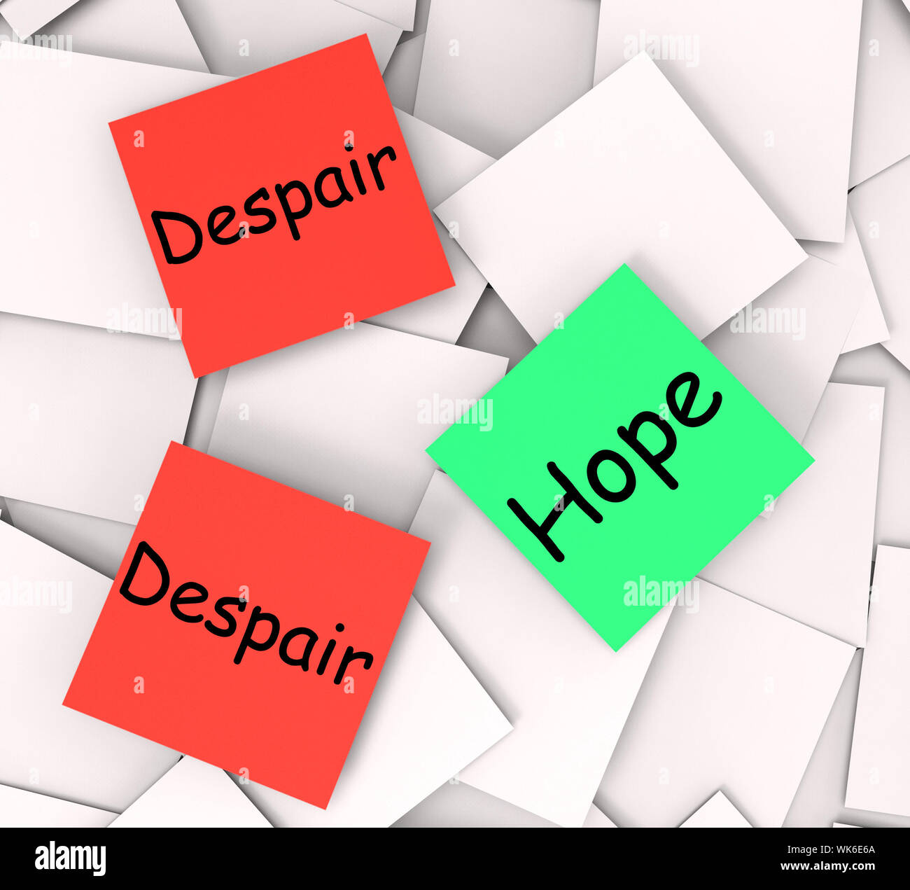 Hope Despair Post-It Notes Showing Hoping Or Depression Stock Photo - Alamy