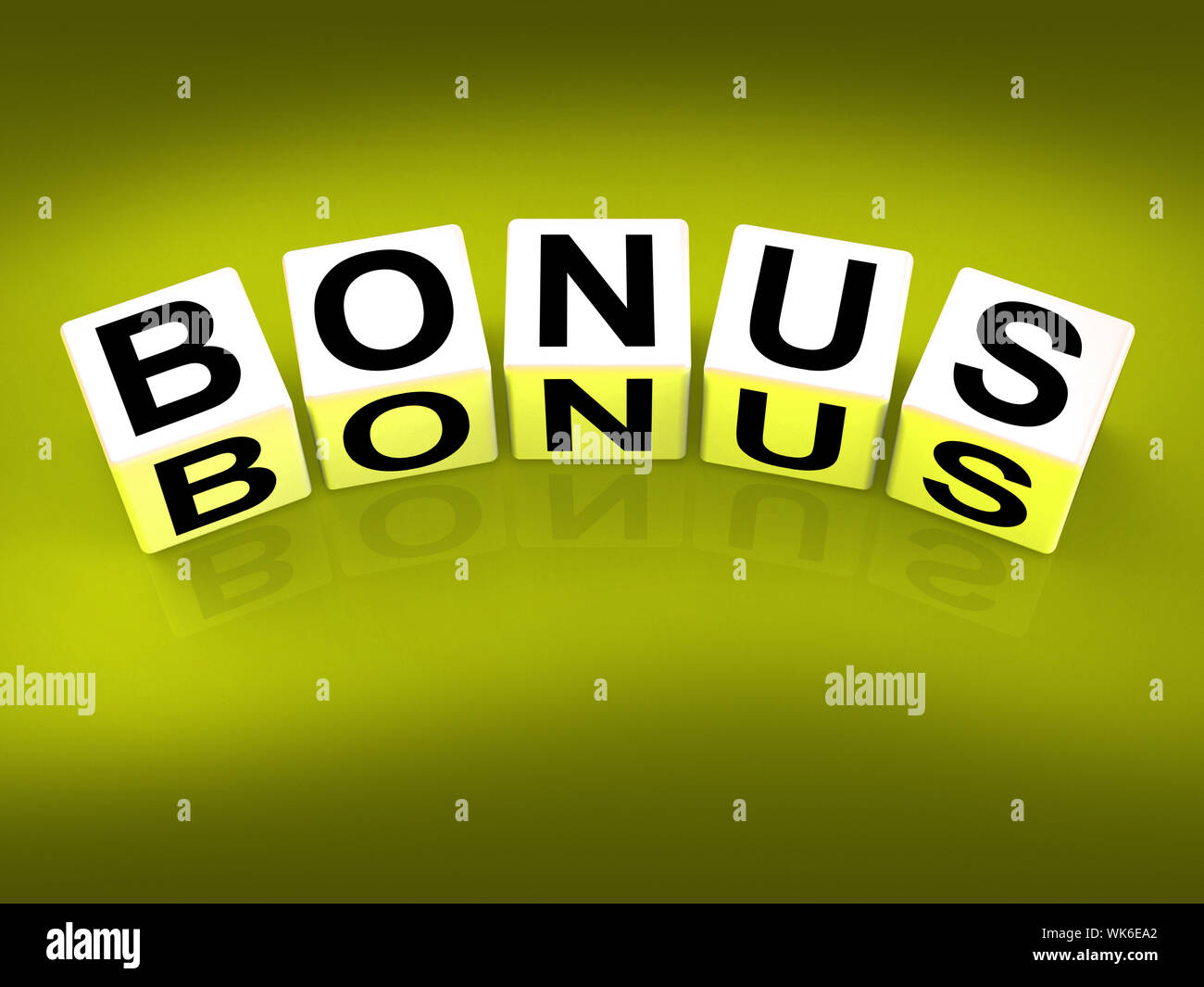 Bonus Blocks Indicating Promotional Gratuity Benefits and Bonuses Stock ...
