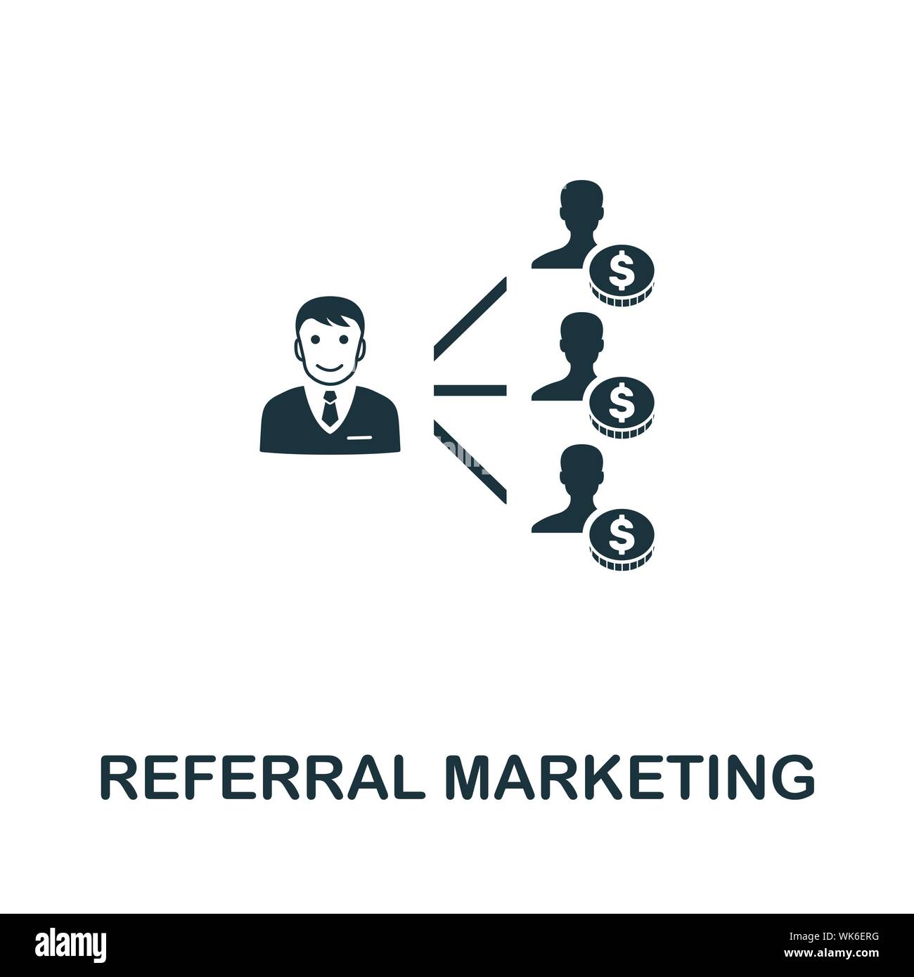 Referral Marketing vector icon symbol. Creative sign from passive ...