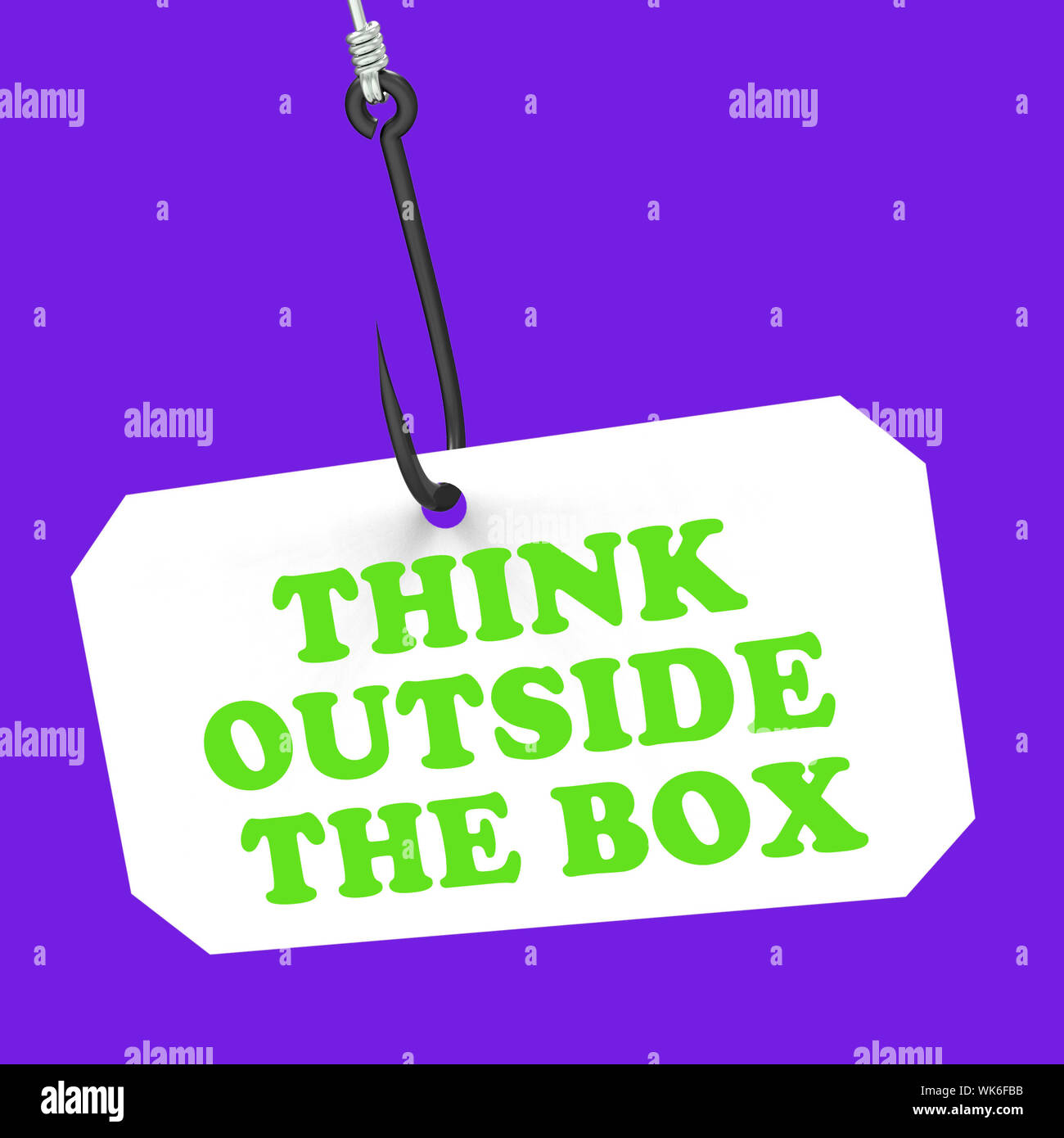 Think Outside The Box On Hook Showing Imagination Innovation And ...