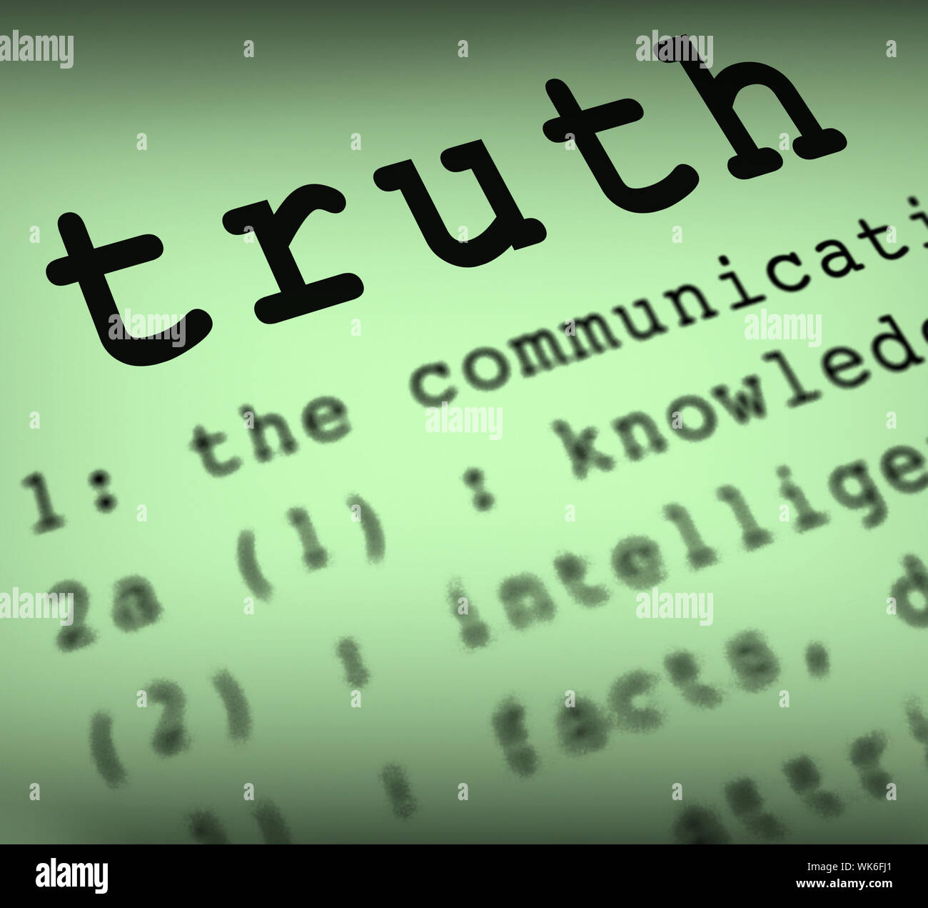 Truth Definition Meaning True Honesty Fairness Or Veracity Stock Photo ...