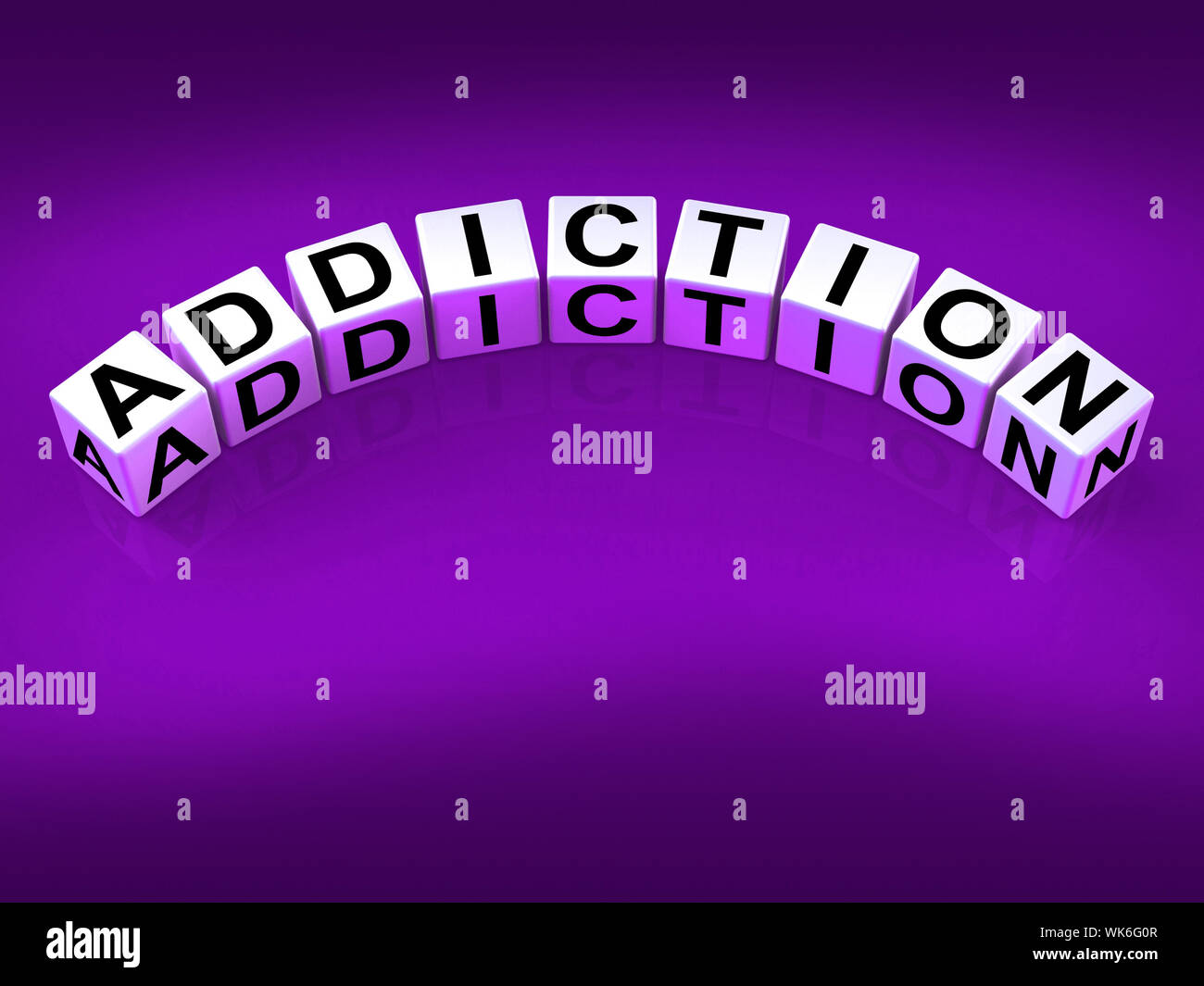 Addiction Blocks Representing Obsession Dependence and Cravings Stock ...