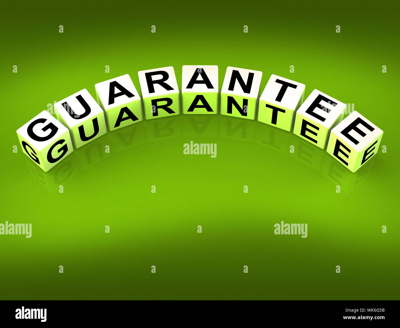 Guarantee Blocks Showing Pledge of Risk Free Guaranteed Stock Photo - Alamy