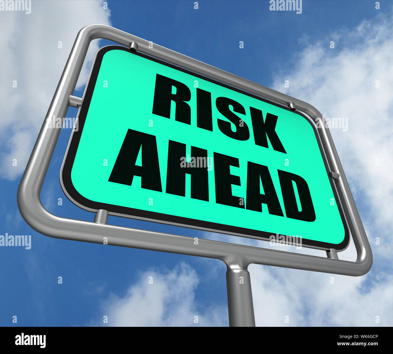 Risk Ahead Sign Showing Dangerous Unstable and Insecure Warning Stock ...