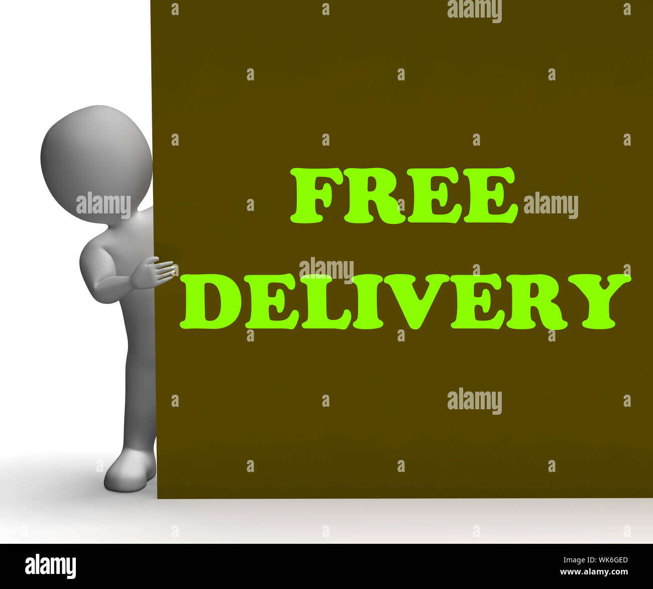Free Delivery Sign Showing Express Shipping And No Charge ...