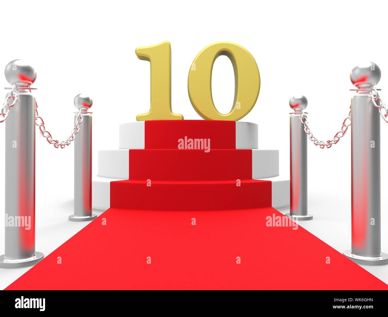 Golden Ten On Red Carpet Showing Film Industry Awards And Prizes Stock ...