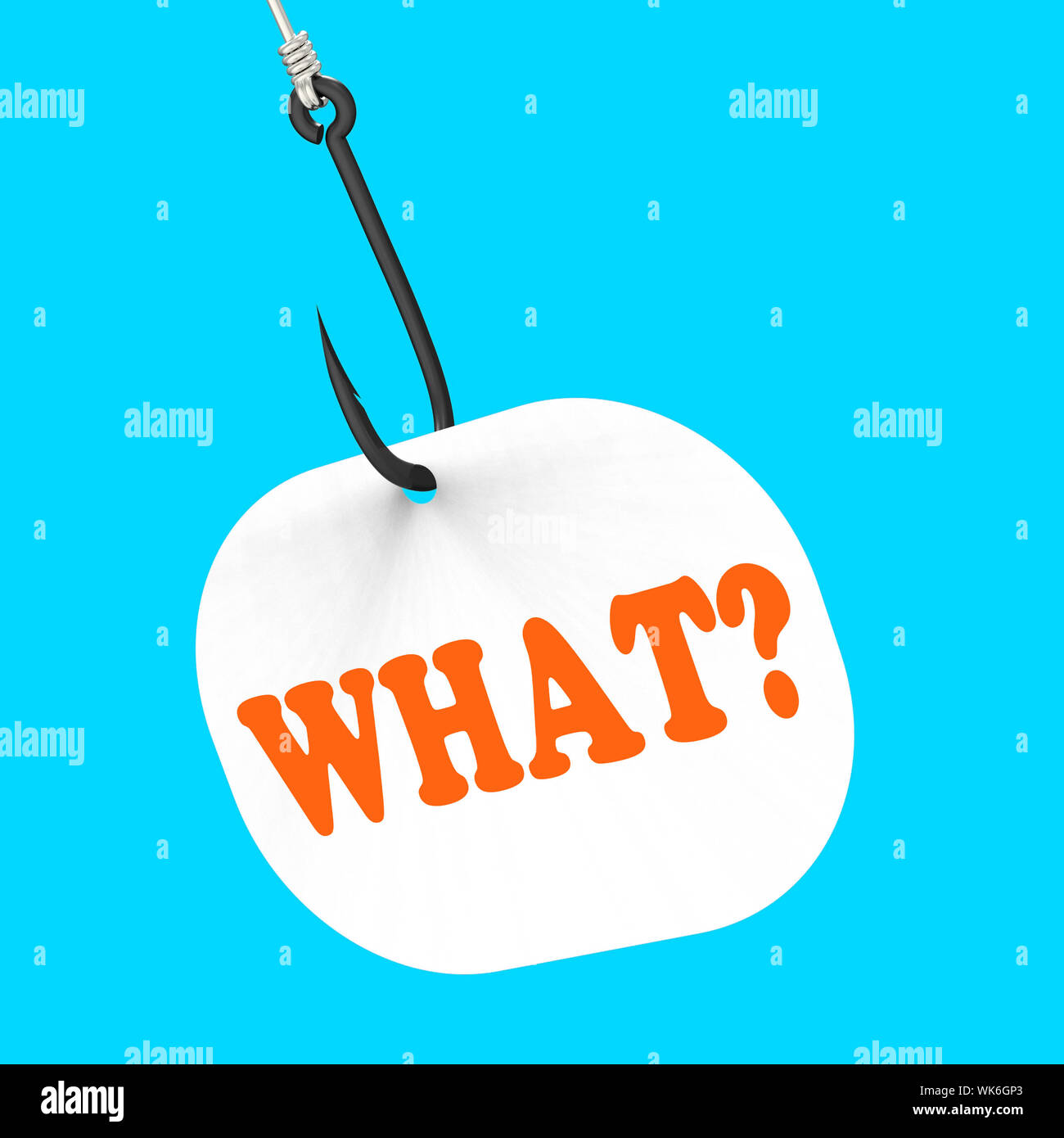 What? On Hook Showing Questions Inquiries And Answers Stock Photo - Alamy