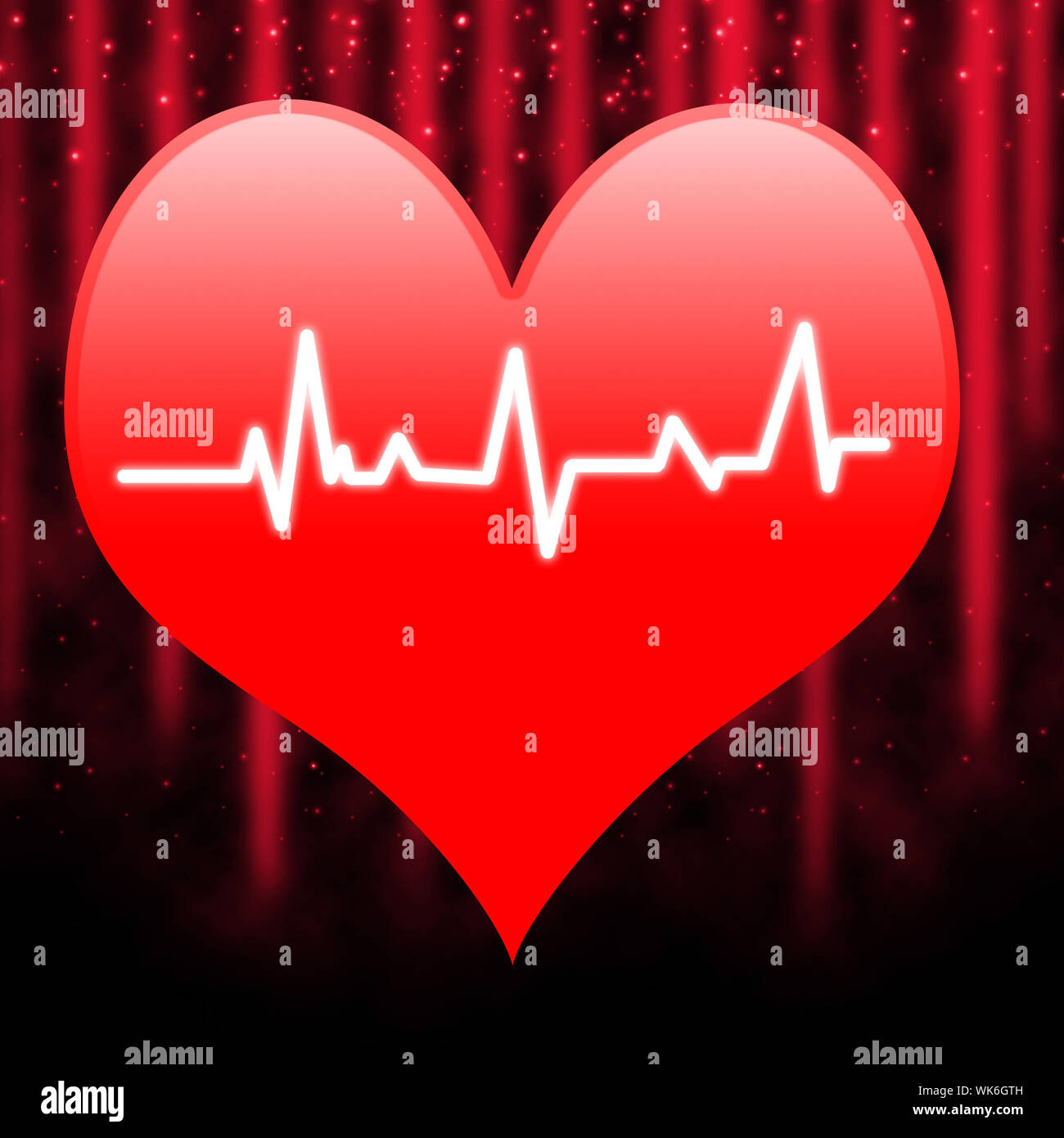 Electro On Heart Meaning Cardiology Or Heart Health Stock Photo - Alamy