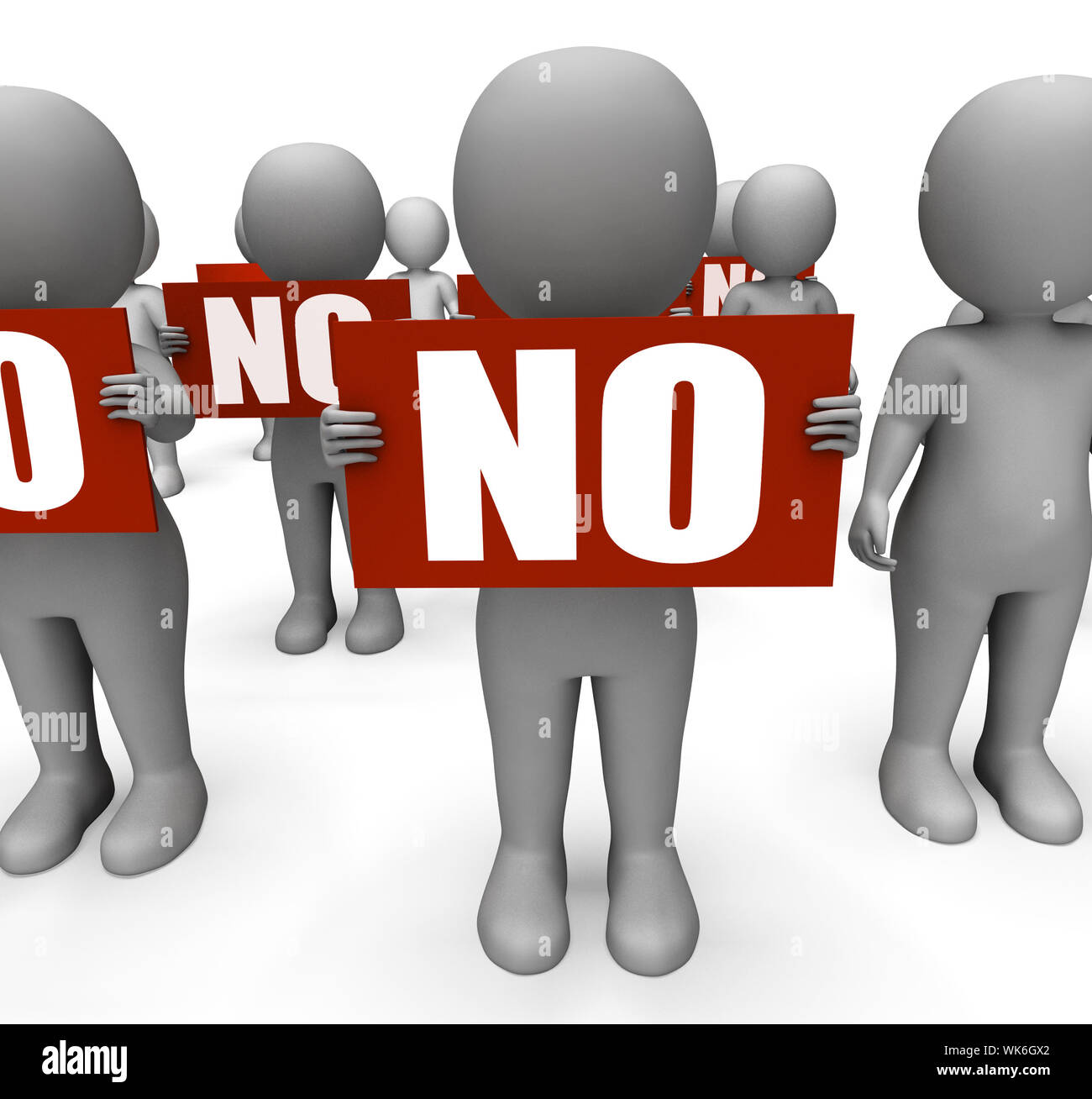 Characters Holding No Signs Meaning Forbidden Refused Or Closed Stock ...