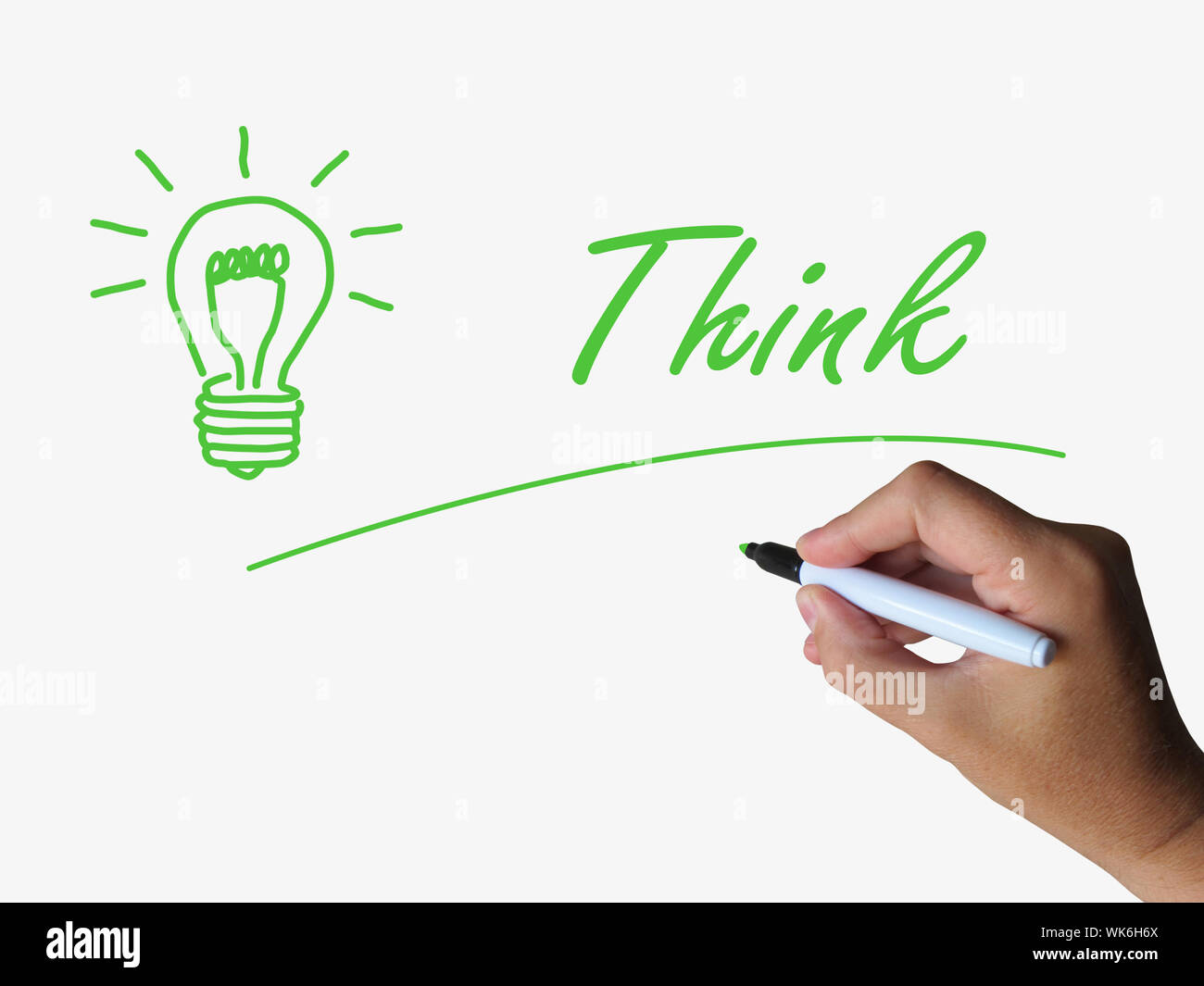 Think Lightbulb Meaning Thinking Learning and Solving Stock Photo - Alamy