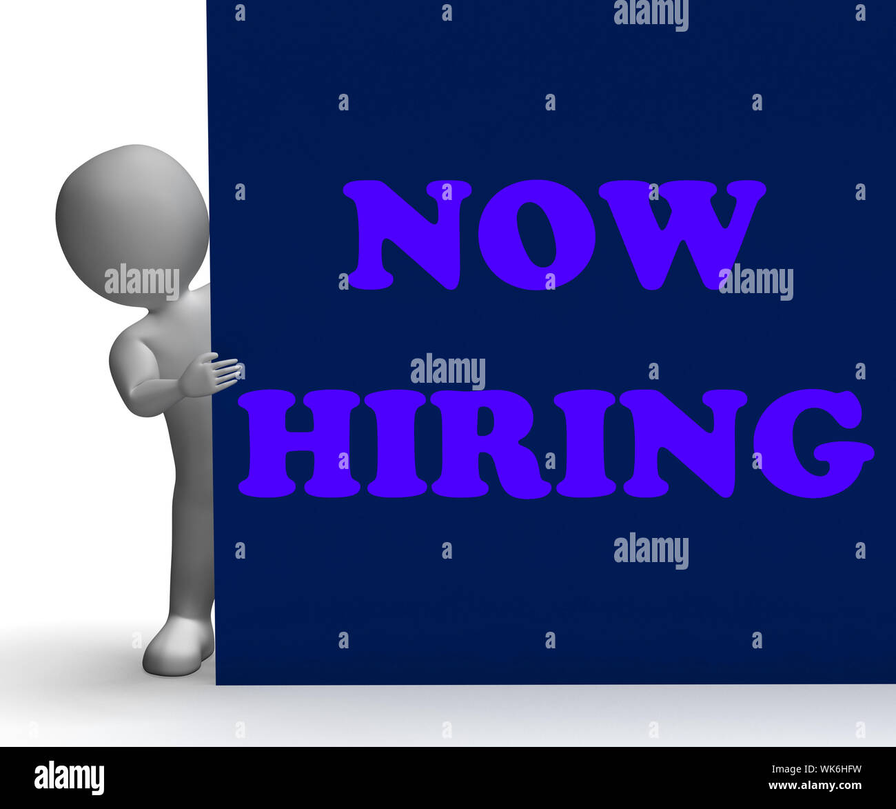 Now Hiring Sign Showing Job Opportunity Recruitment And Vacancy Stock ...