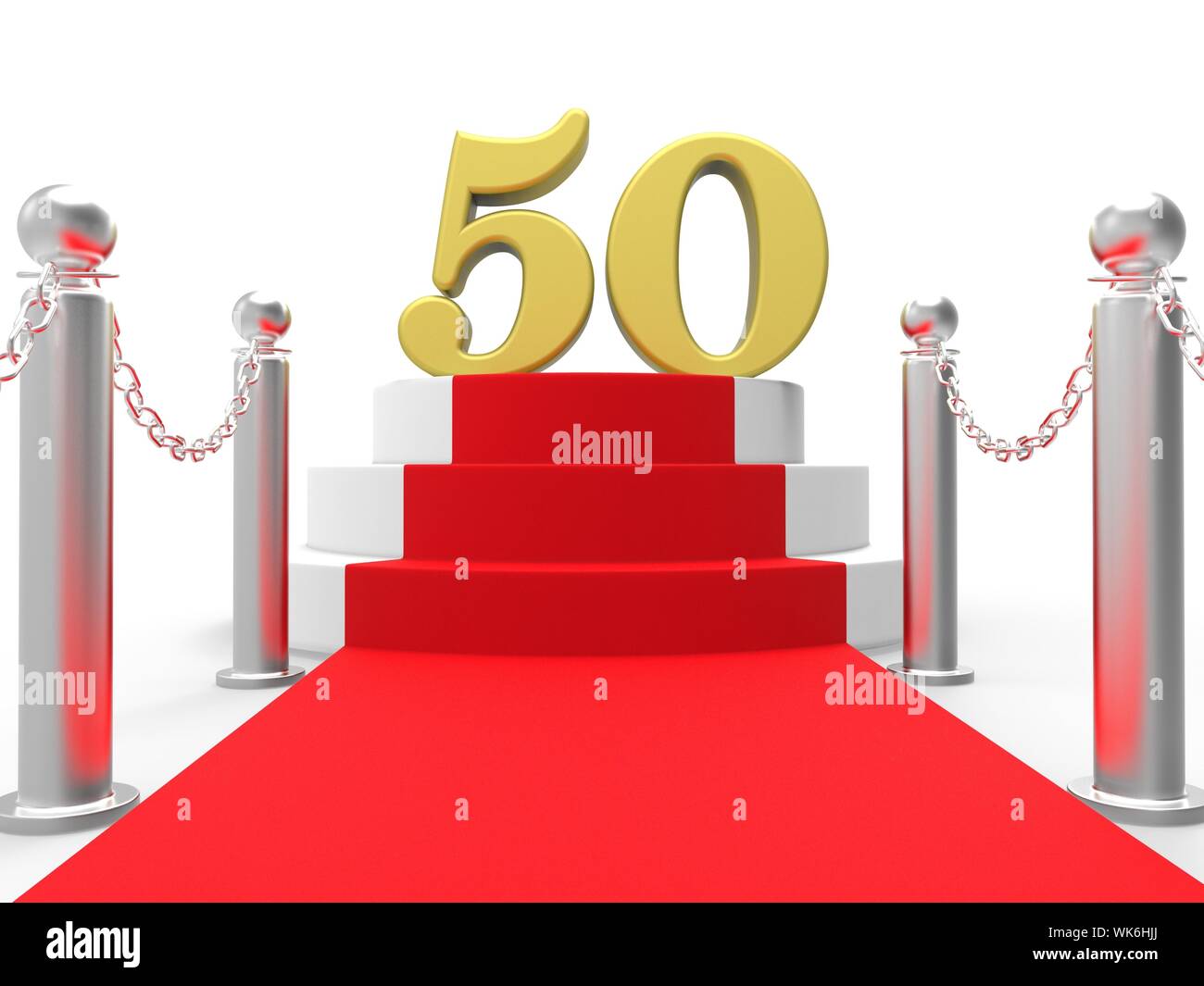 Golden Fifty On Red Carpet Showing Fiftieth Cinema Anniversary Or ...