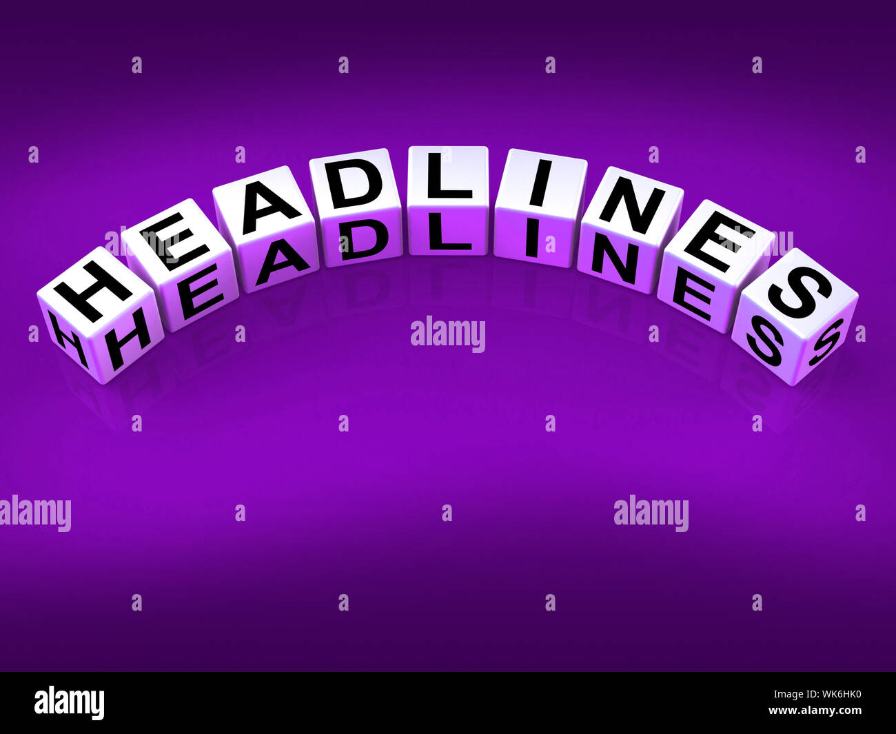 Headlines Blocks Meaning Feature Header and Heading Stock Photo - Alamy