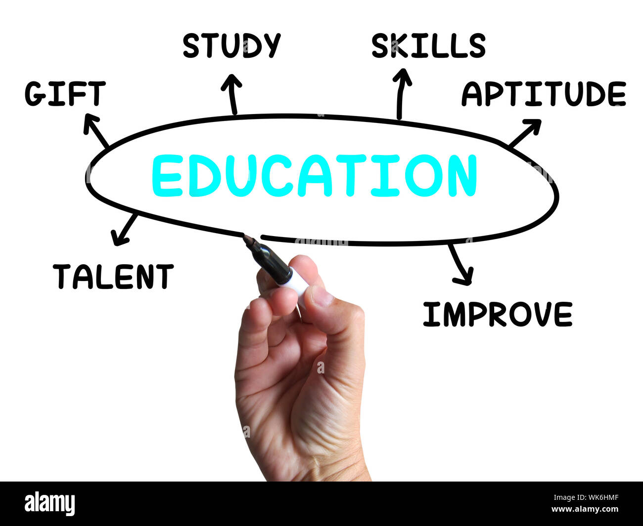 Education Diagram Showing Skills Study And Learning Stock Photo - Alamy