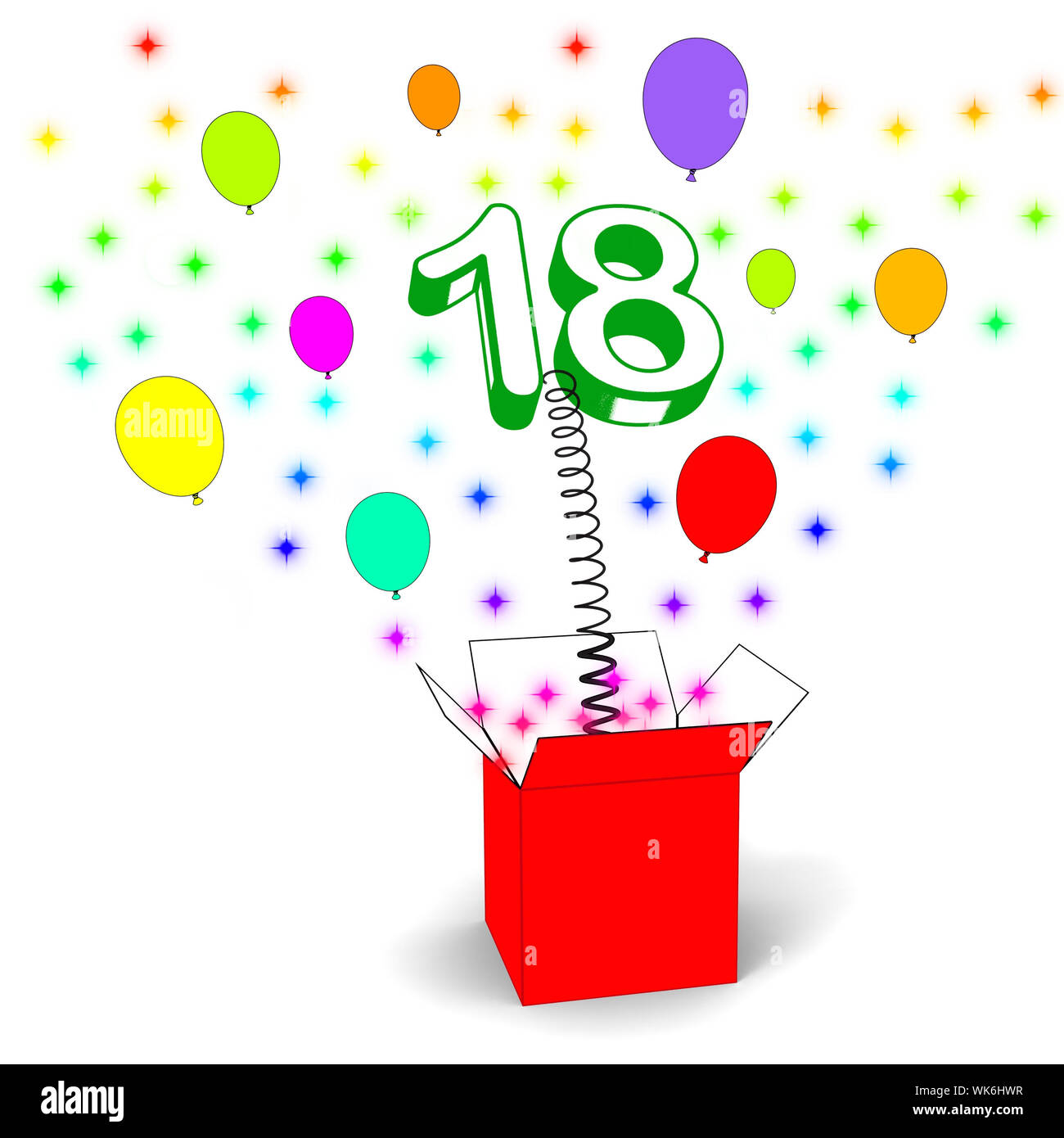 Number Eighteen Surprise Box Meaning Party Decorations And Sparkling ...