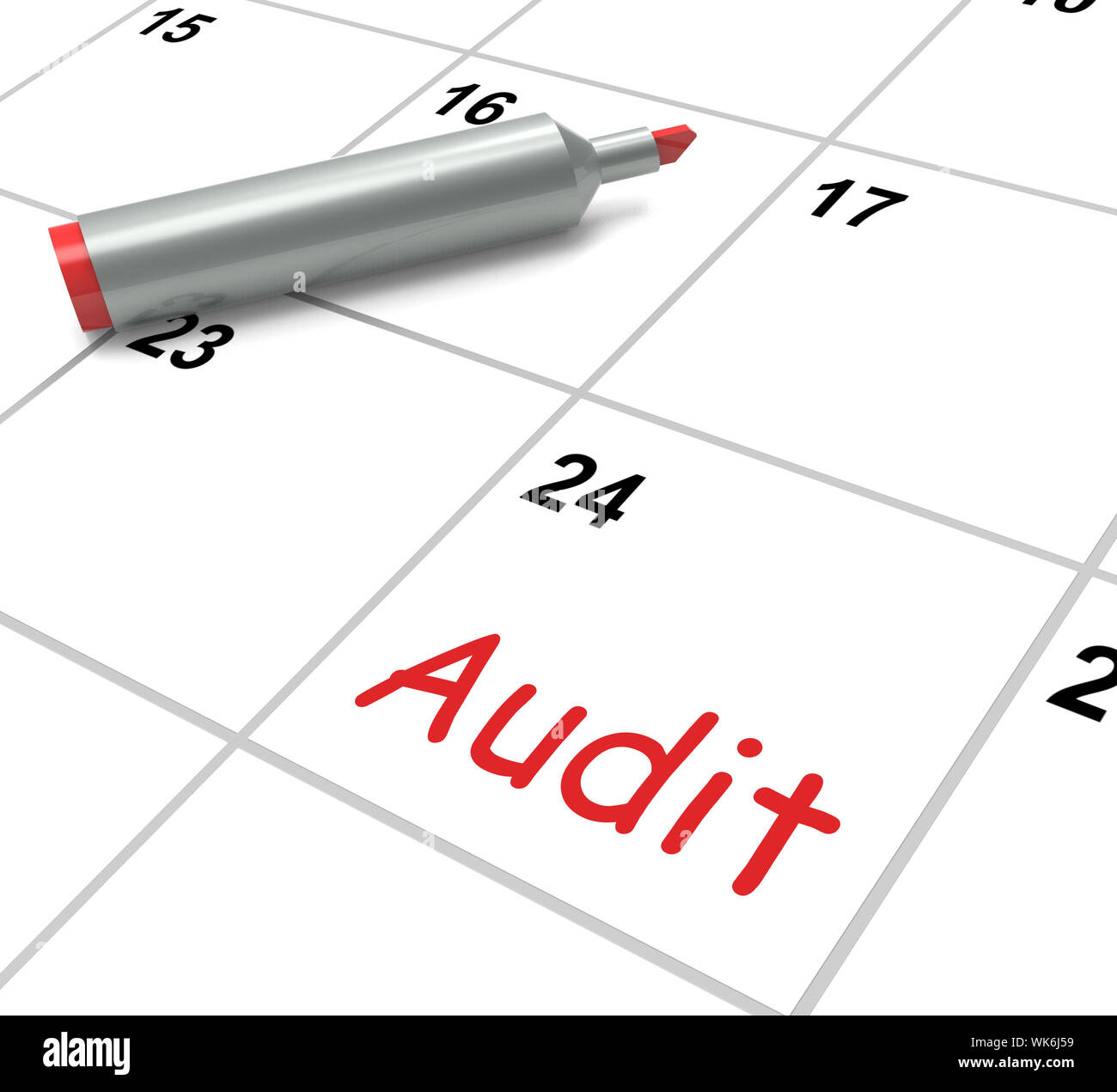 Audit Calendar Showing Inspecting And Verifying Finances Stock Photo ...