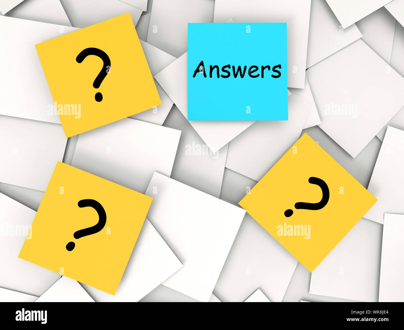 Questions Answers Post-It Notes Meaning Inquiries And Solutions Stock ...