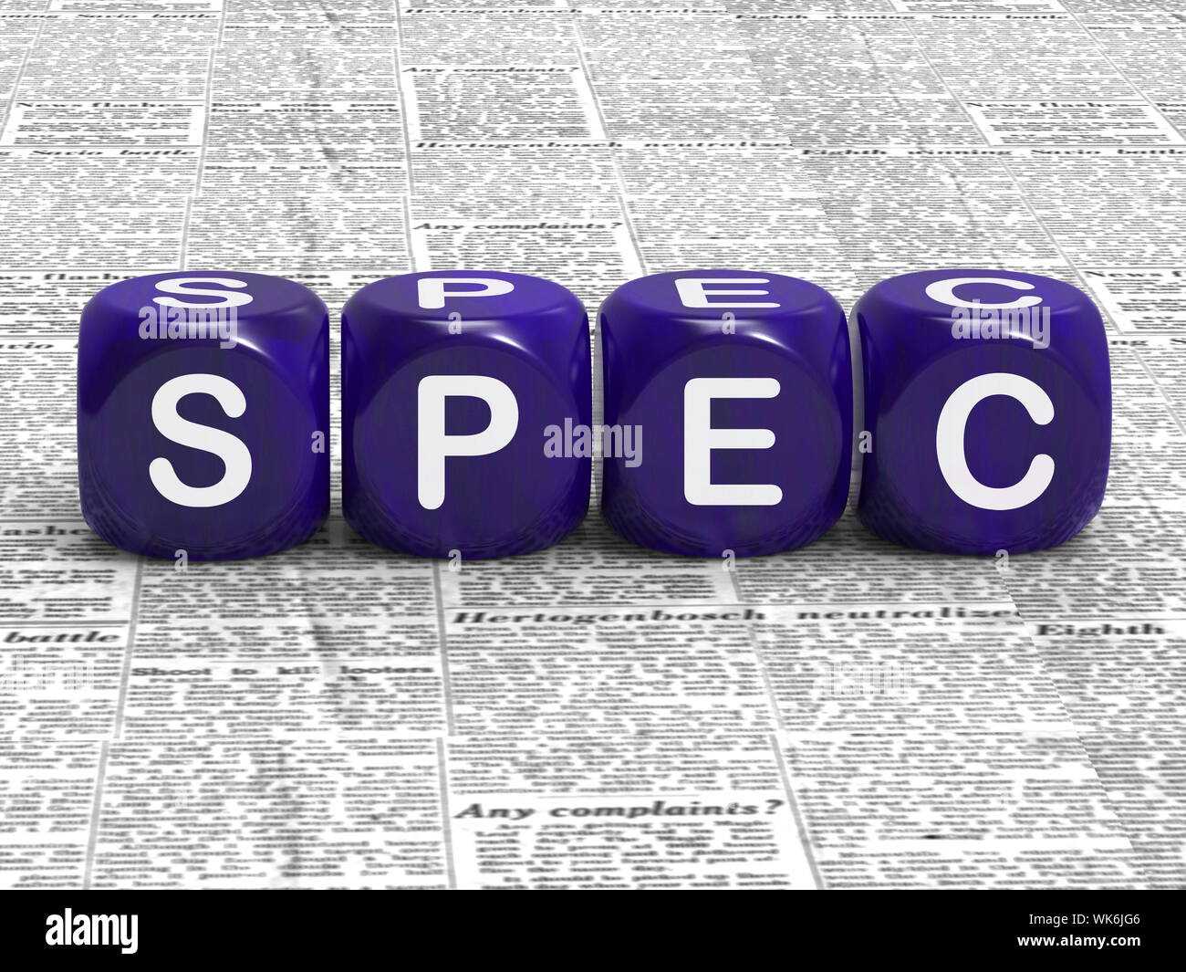 Spec Dice Meaning Specification Requirements And Details Stock Photo ...