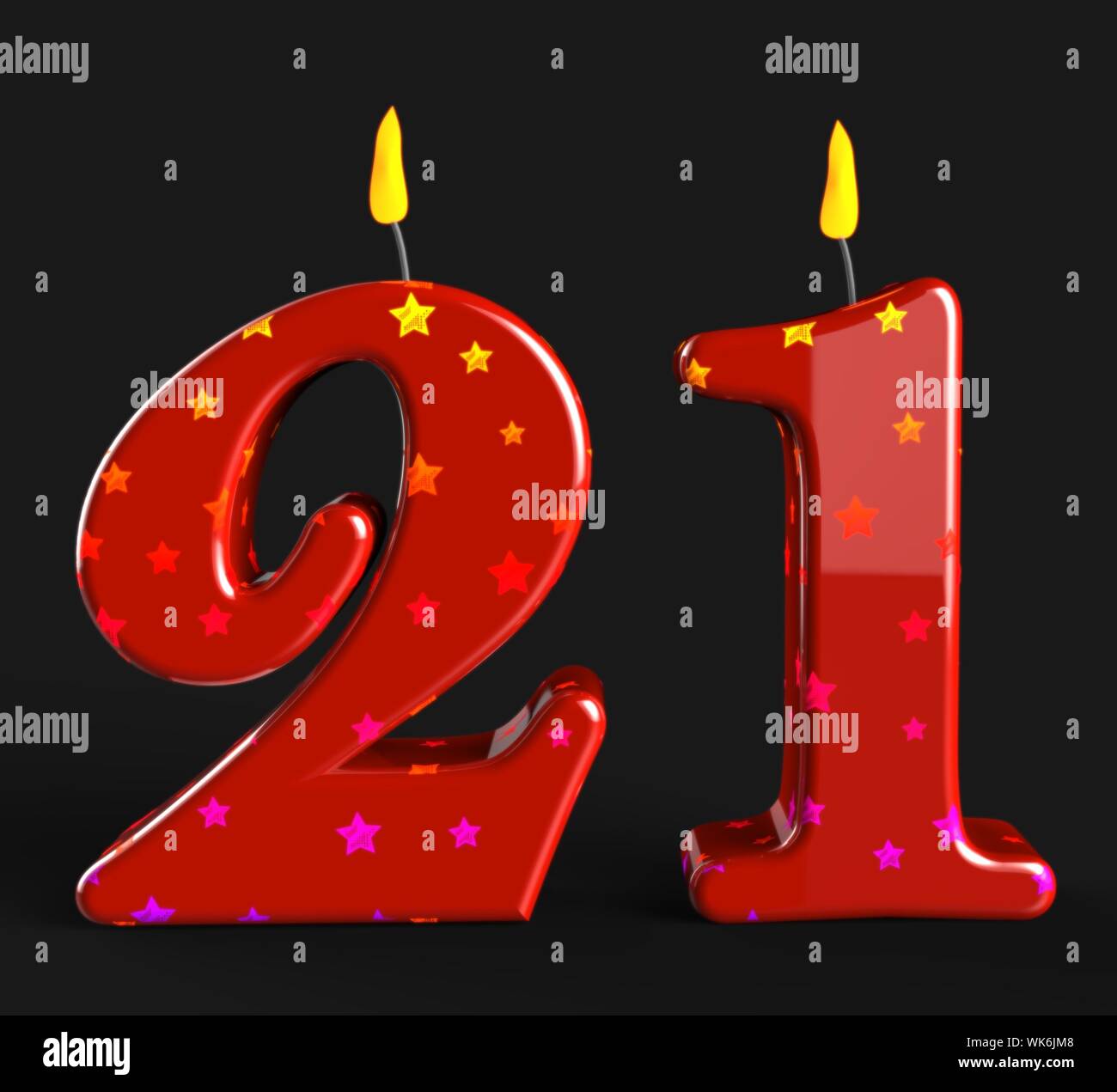Number Twenty One Candles Meaning Adult Celebration Or Party Stock ...