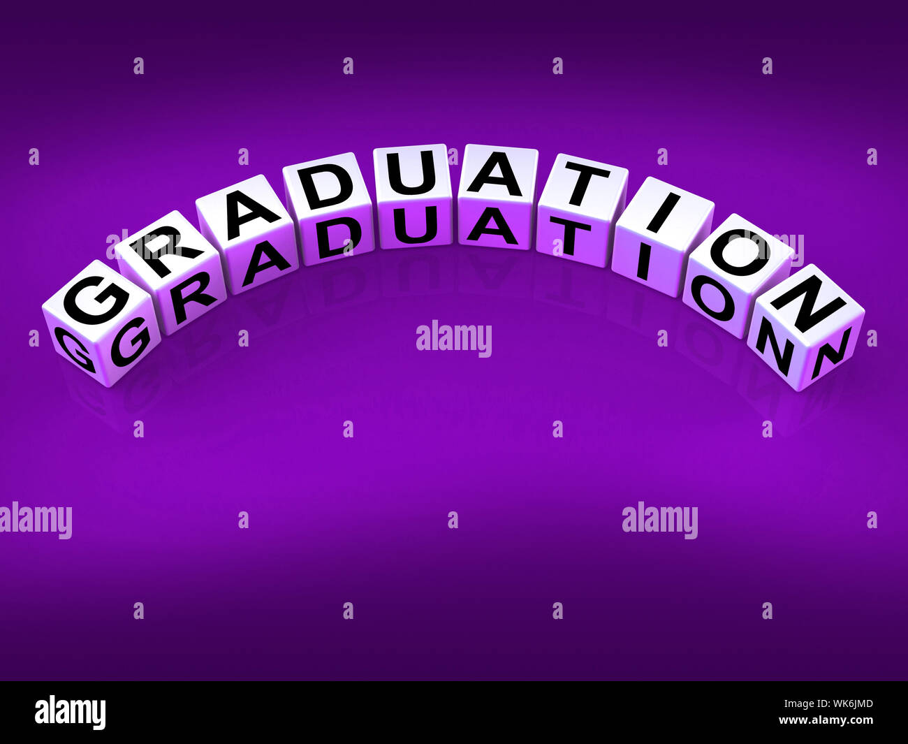 Graduation Dice Showing Finishing And Passing Studies Stock Photo - Alamy