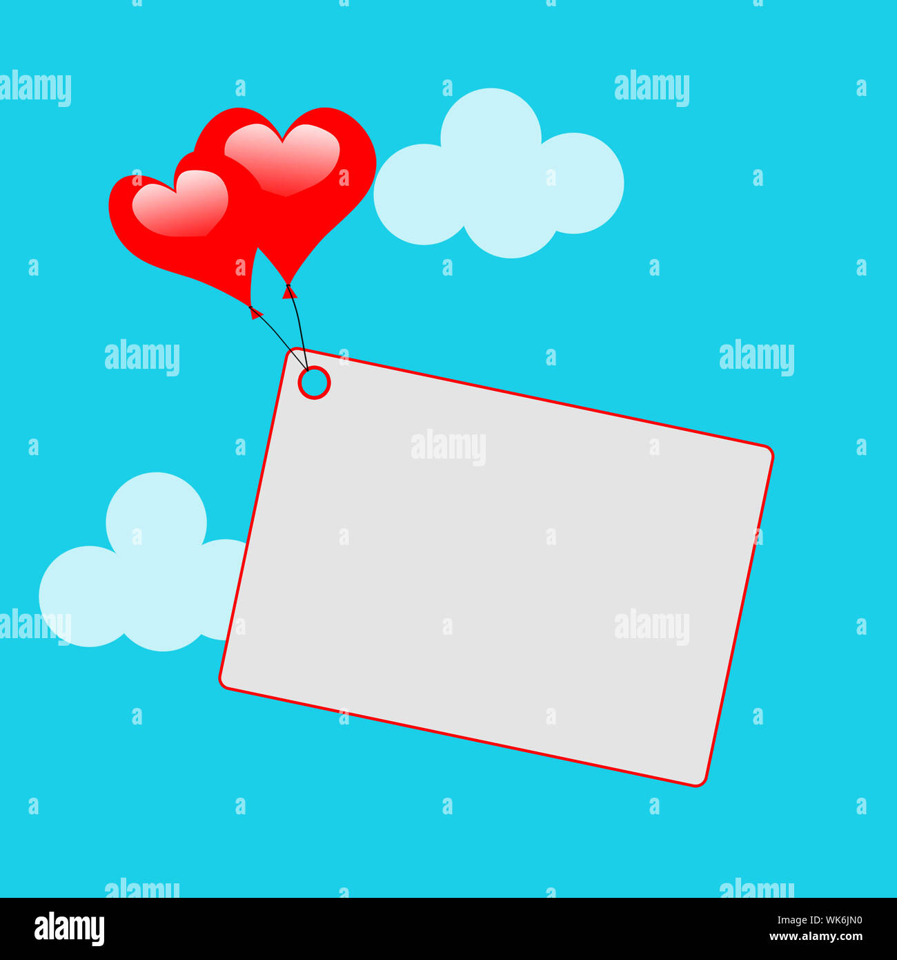 Heart Balloons On Note Meaning Wedding Invitation Or Love Letter Stock ...