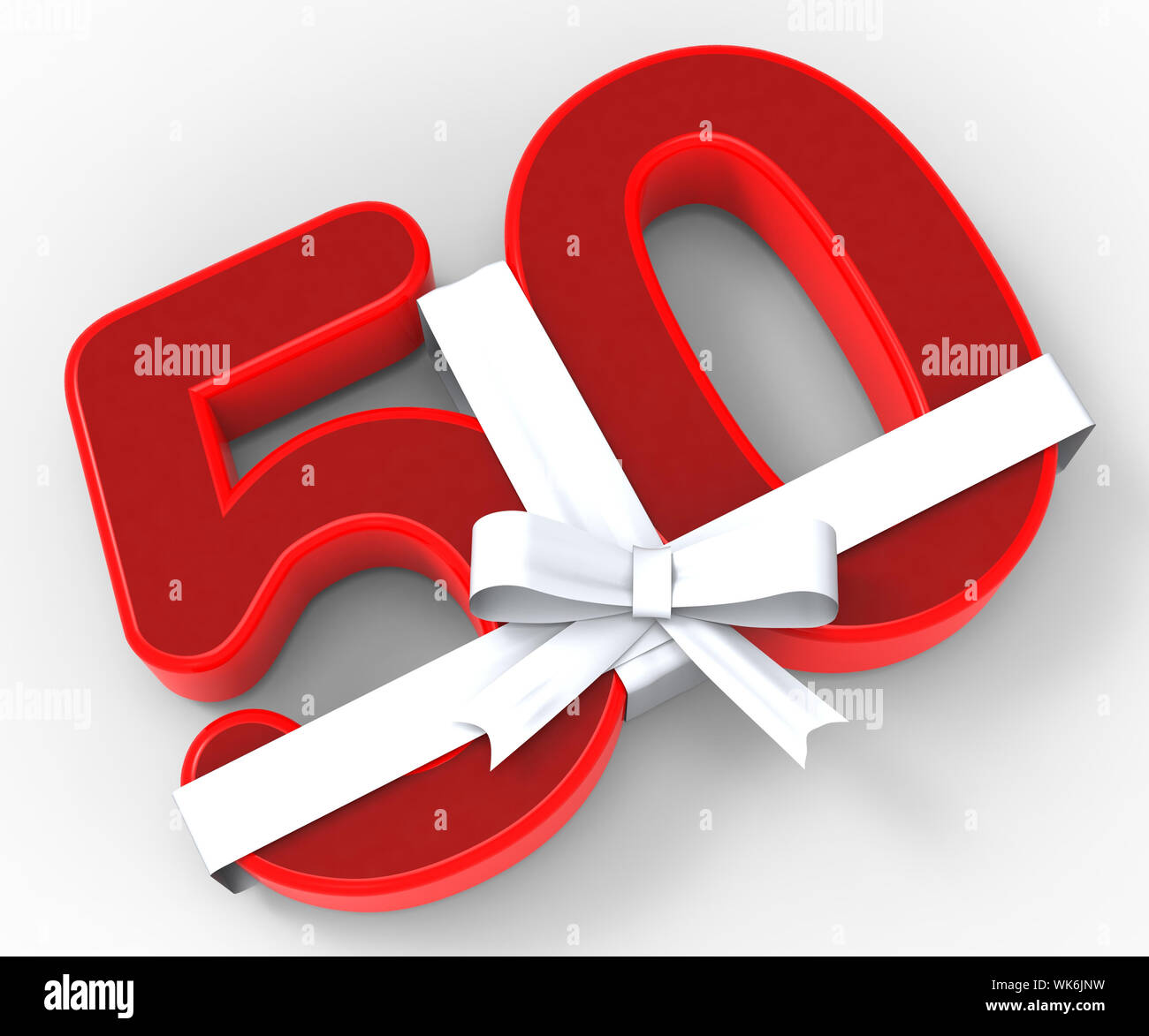 Number Fifty With Ribbon Meaning Happiness And Celebrations Stock Photo ...