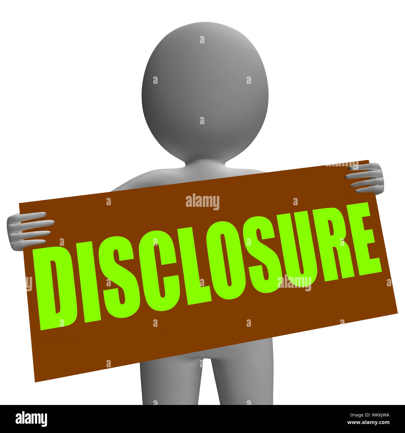 Disclosure Sign Character Showing Legal Communication Concepts And ...