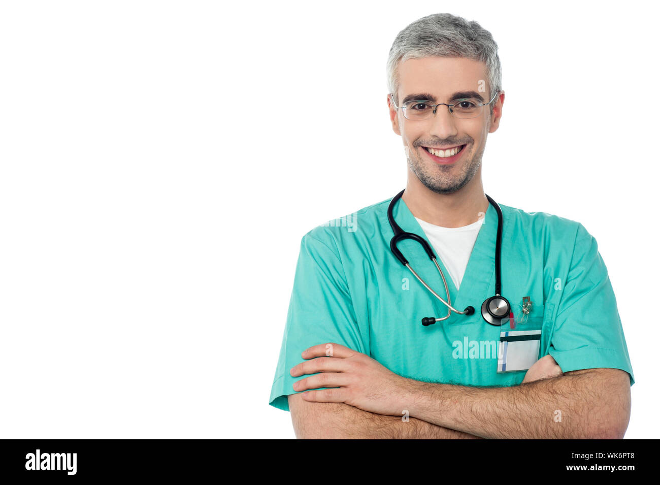 Doctor with stethoscope around his neck Stock Photo - Alamy