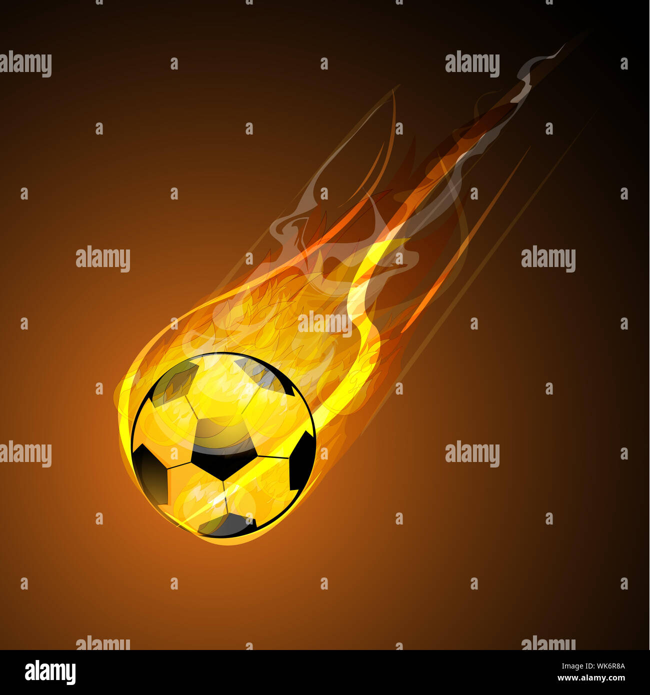 illustration of burning soccer with fire Stock Photo - Alamy