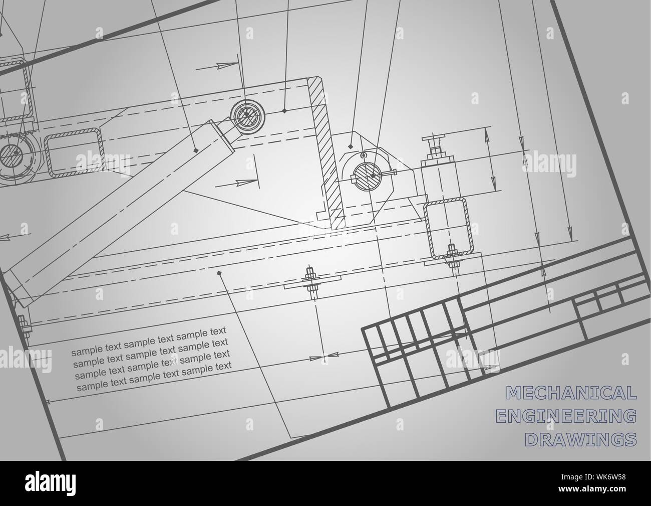 Mechanical engineering drawings on a gray background. For inscriptions ...