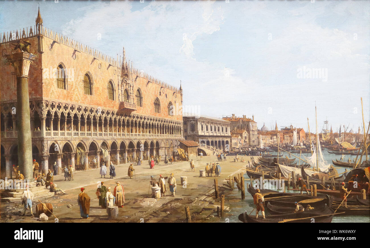 A Regatta on the Grand Canal (1735) by Italian painter Canaletto at the ...