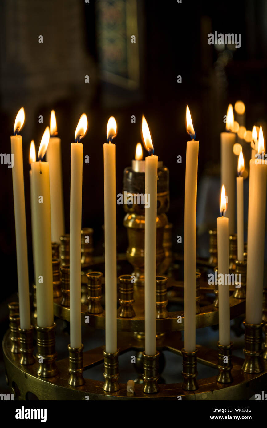 Tall church candles hi-res stock photography and images - Alamy