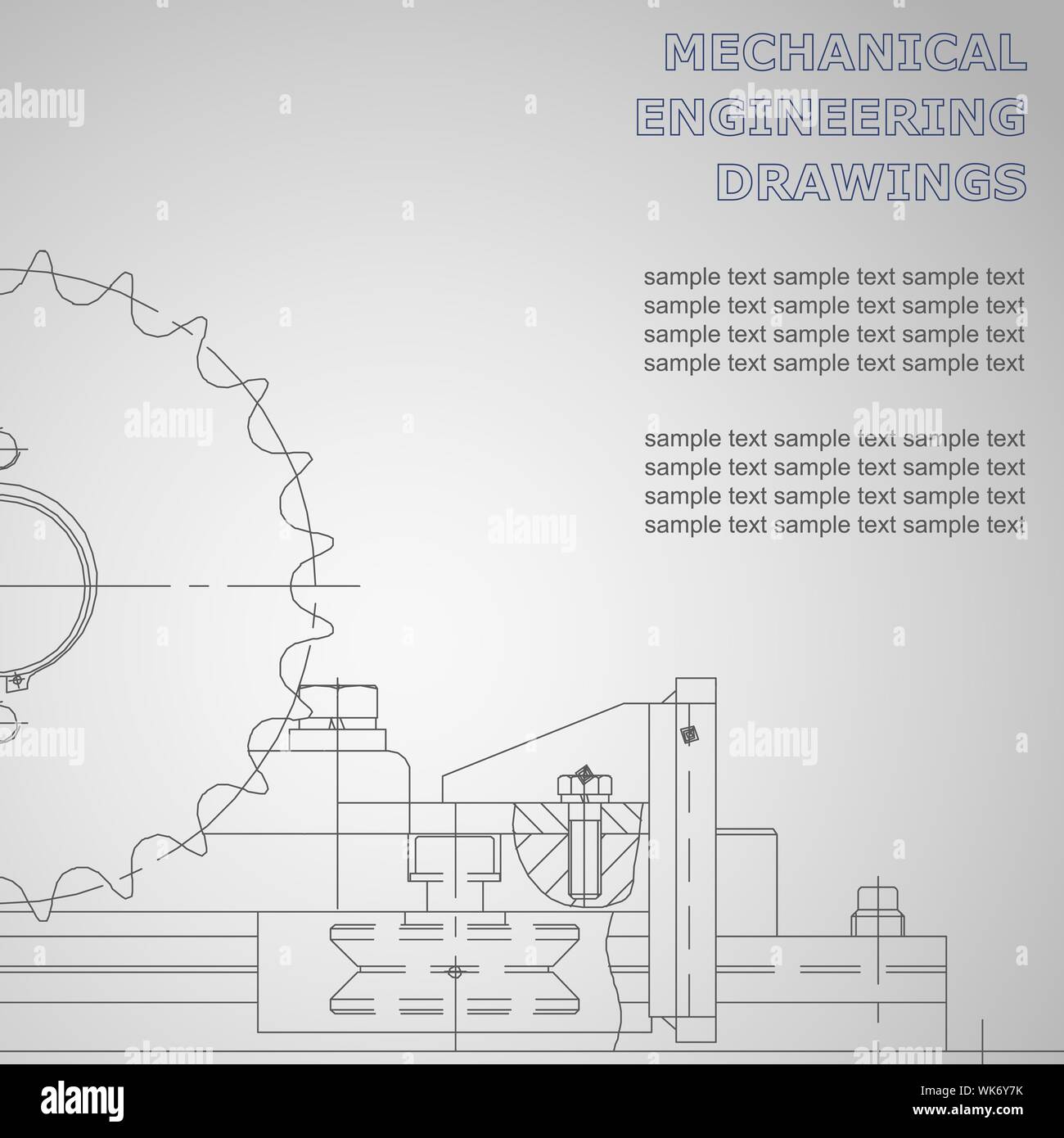 Mechanical engineering drawings on a gray background. Vector. Corporate ...