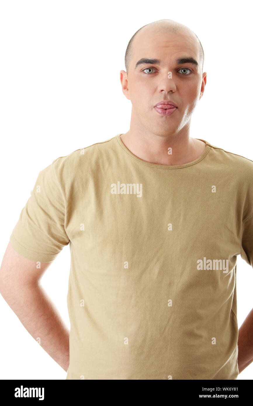 Man with funny facial expression isolated Stock Photo - Alamy
