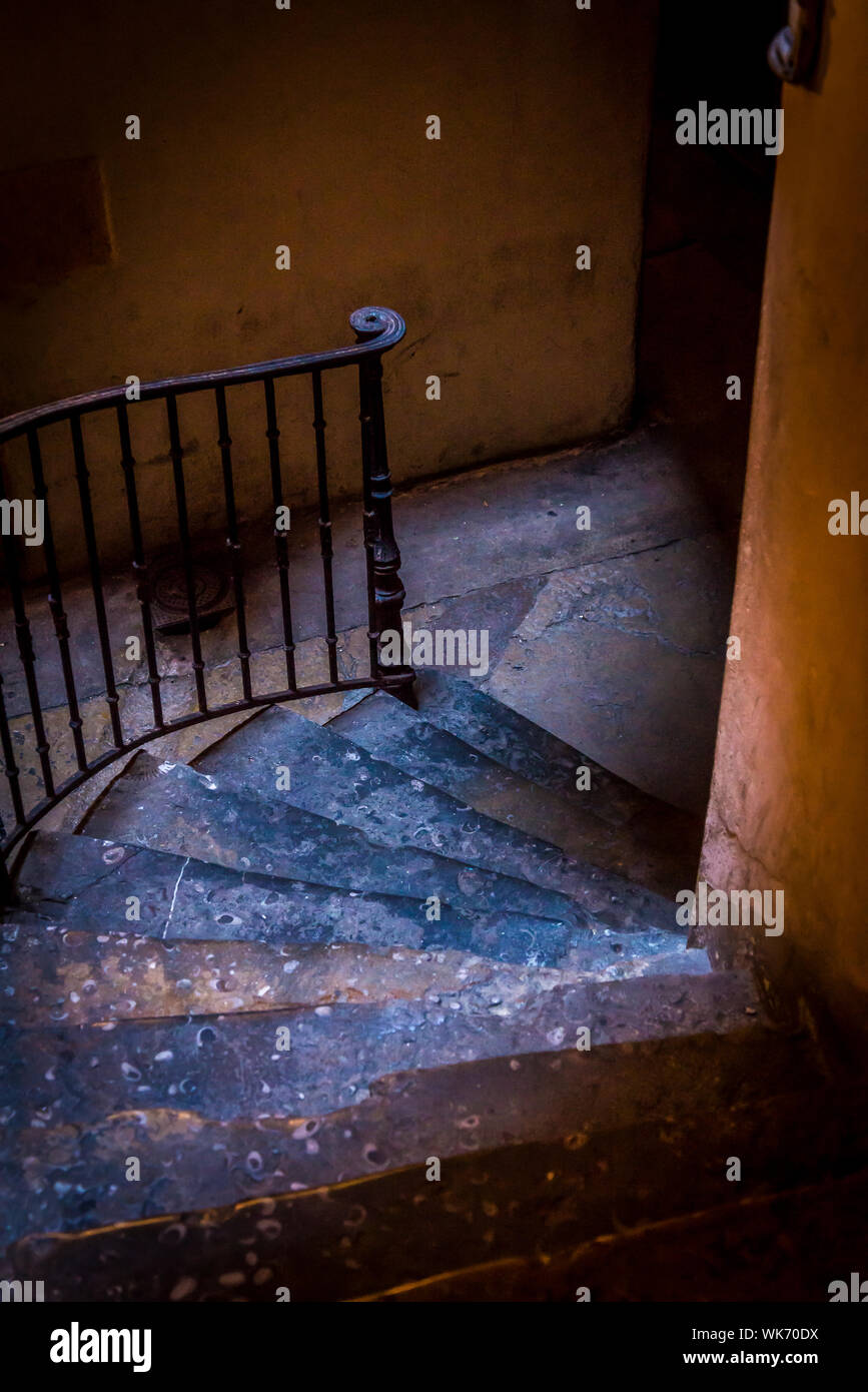 Old spiral stairs, Lyon, France Stock Photo - Alamy