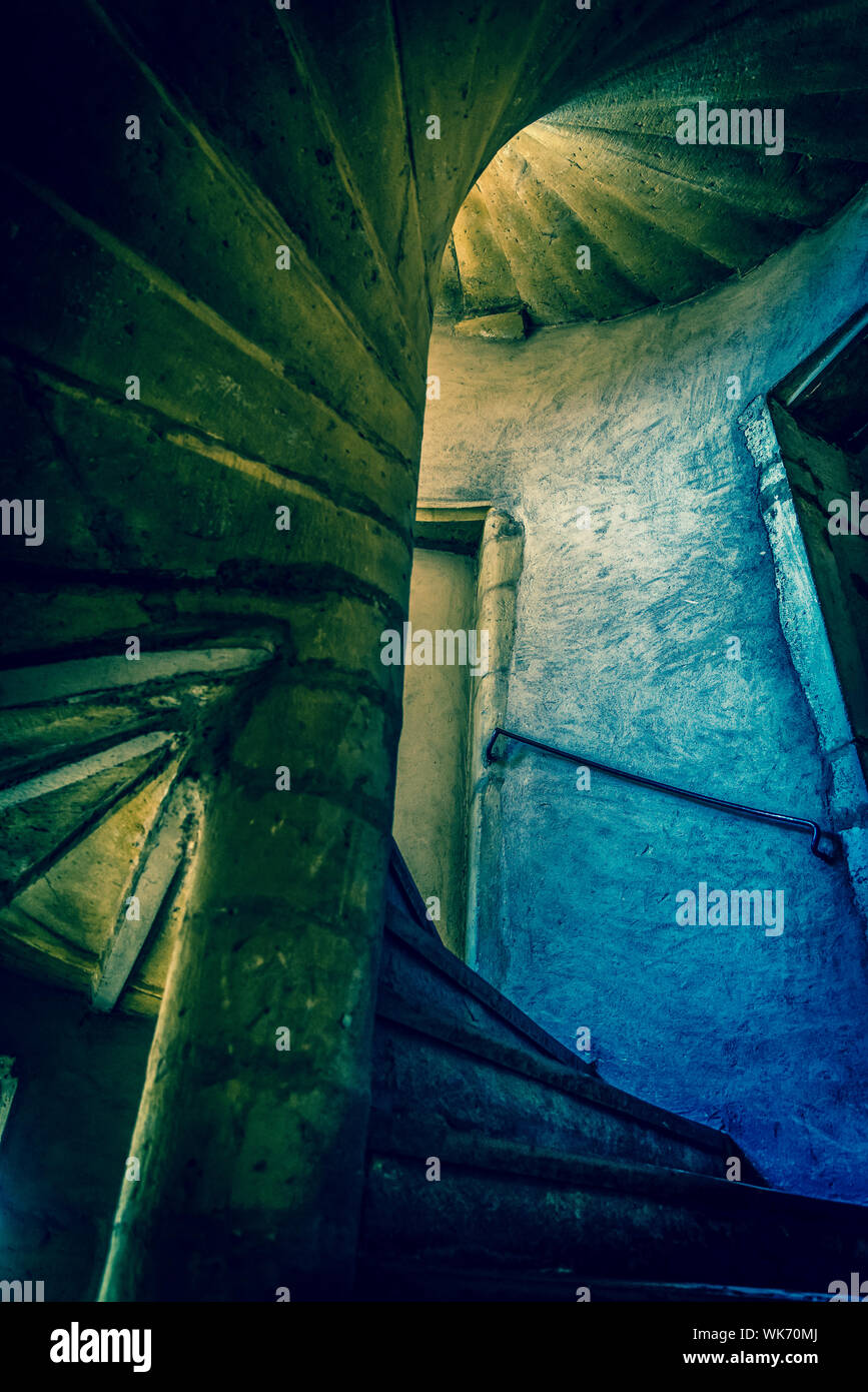 Old spiral stairs, Lyon, France Stock Photo - Alamy
