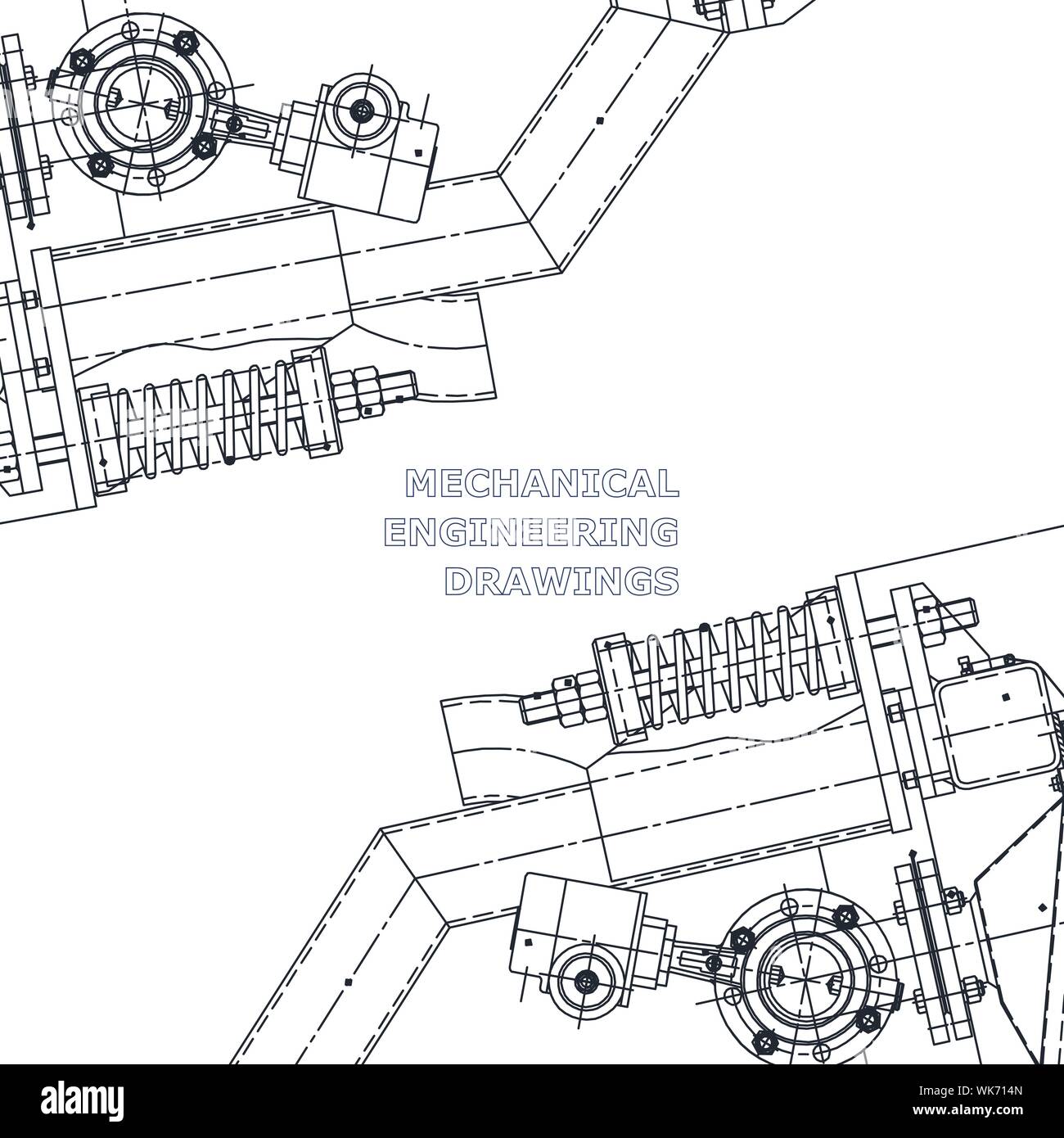Mechanical engineering the drawing. Technical illustrations. The ...
